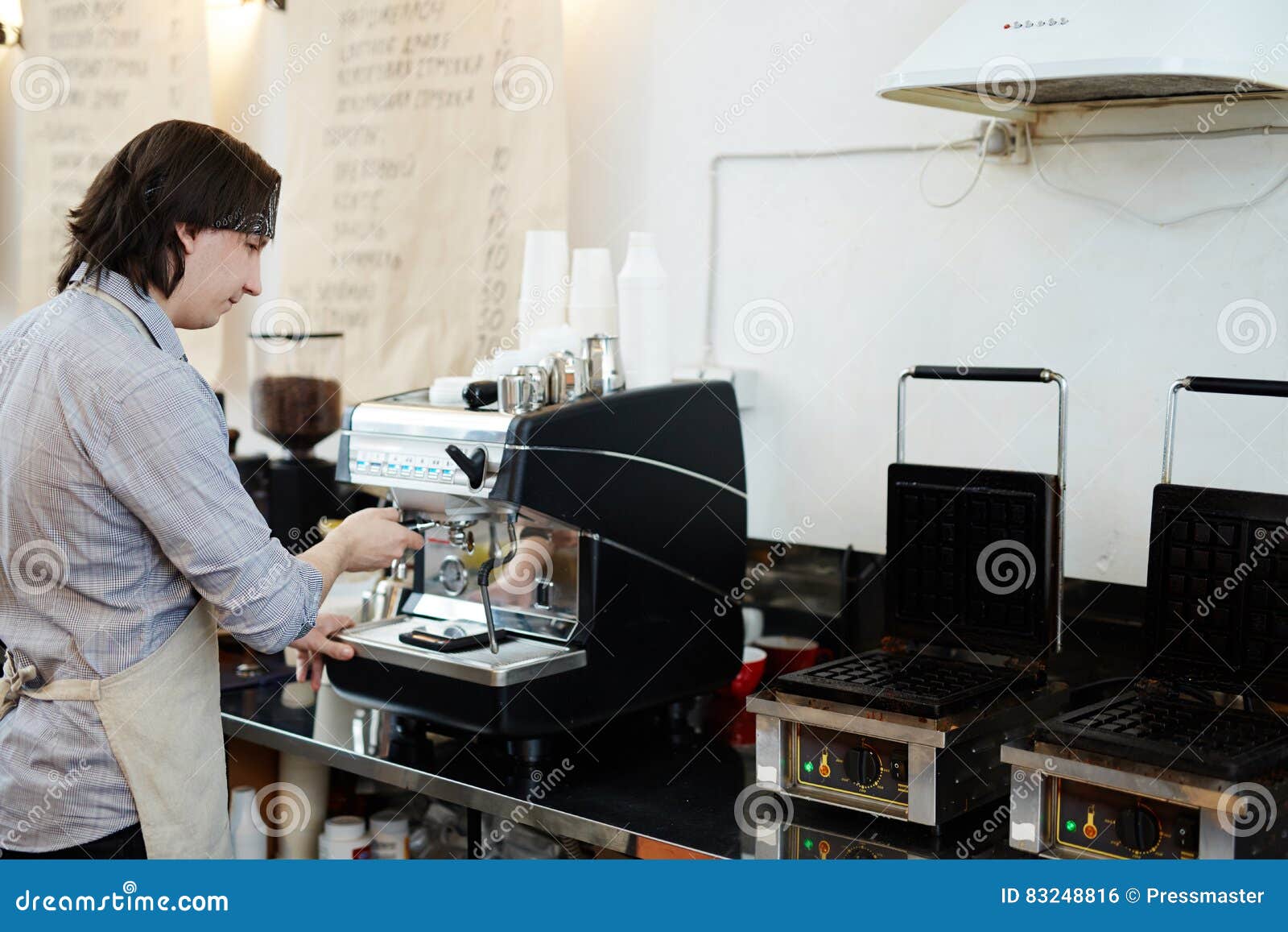 Barista working stock photo. Image of staff, drink, industry - 83248816