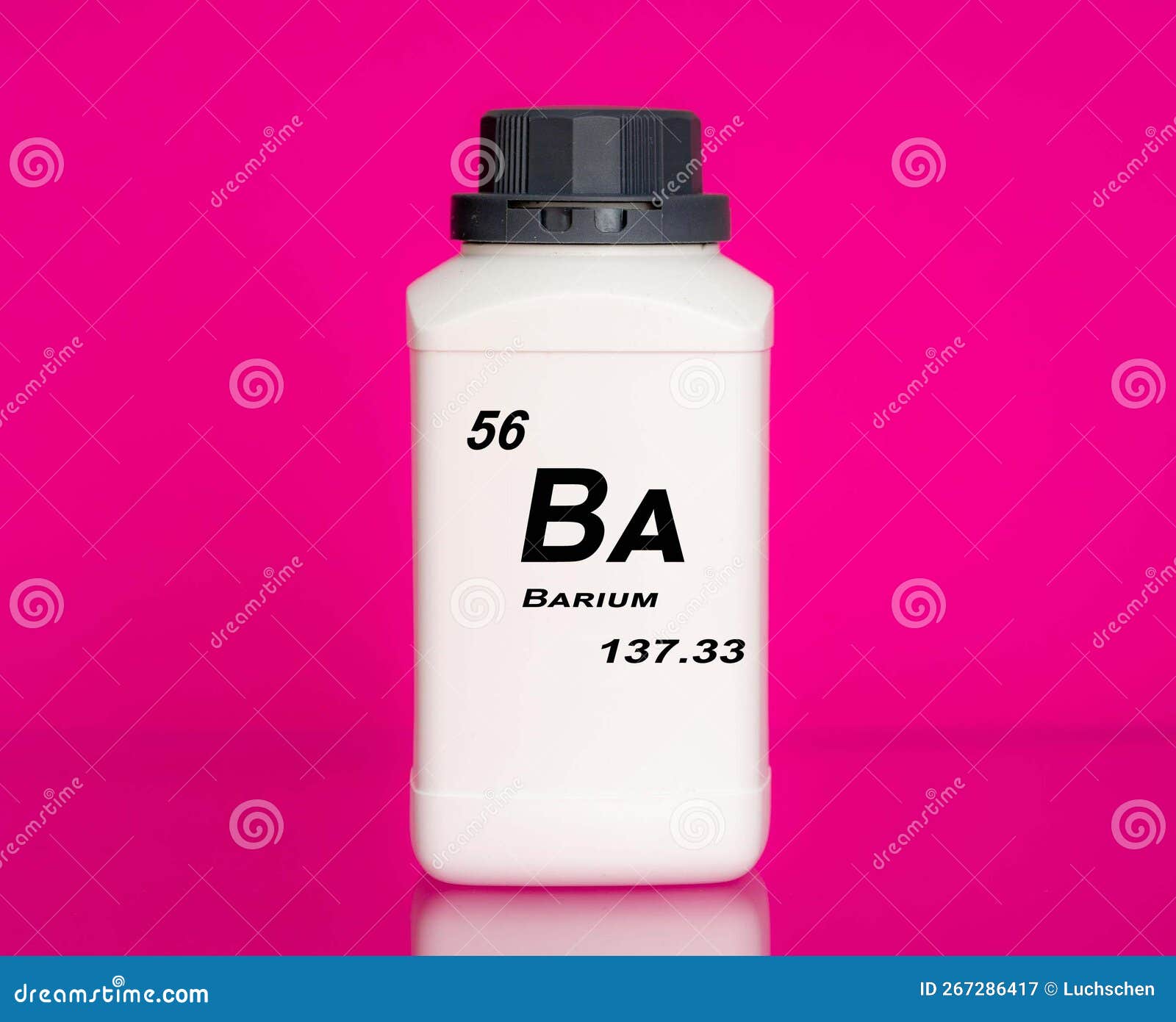 Barium Ba Chemical Element in a Laboratory Plastic Container Stock ...
