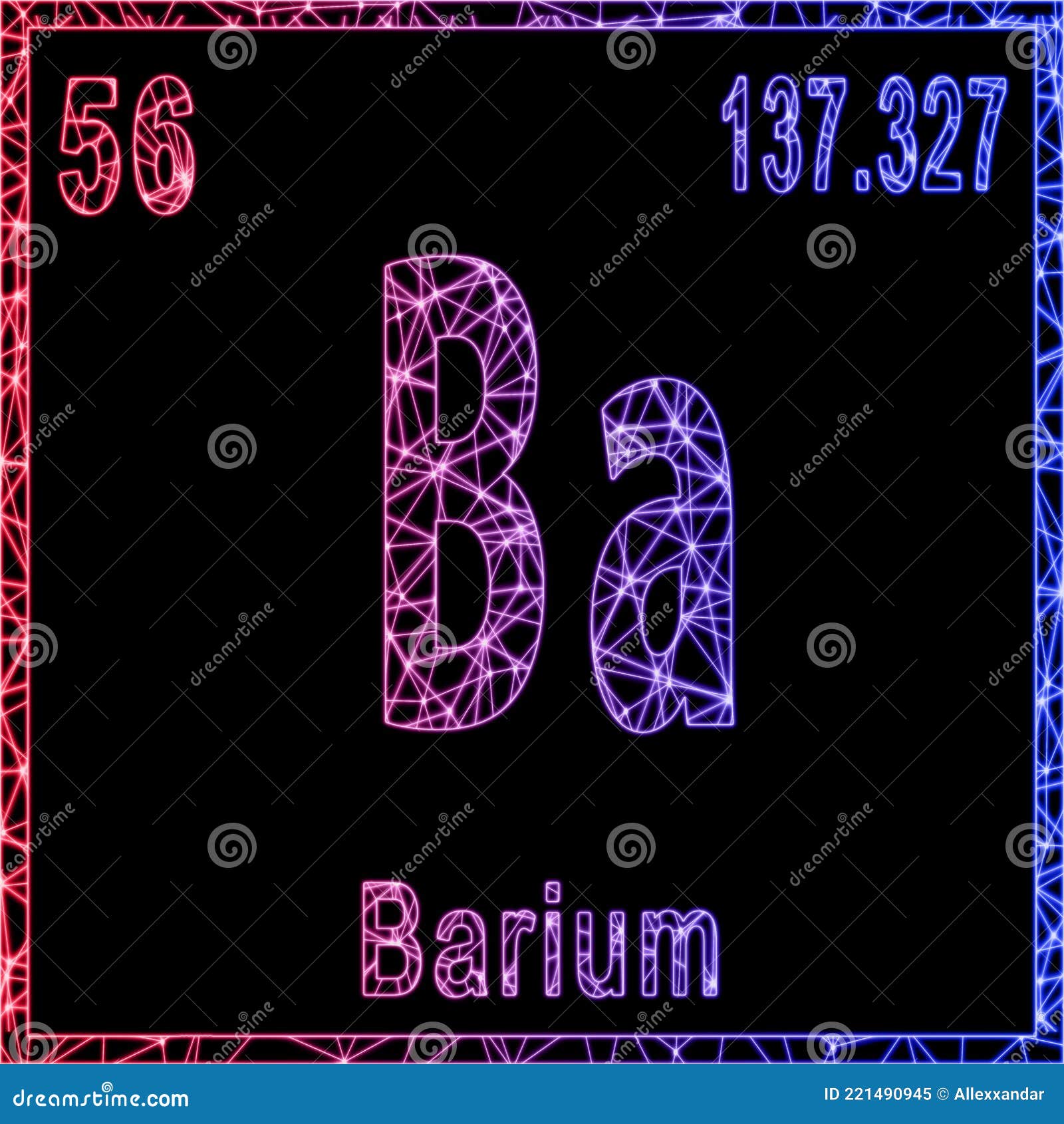 Barium Chemical Element, Sign with Atomic Number and Atomic Weight ...