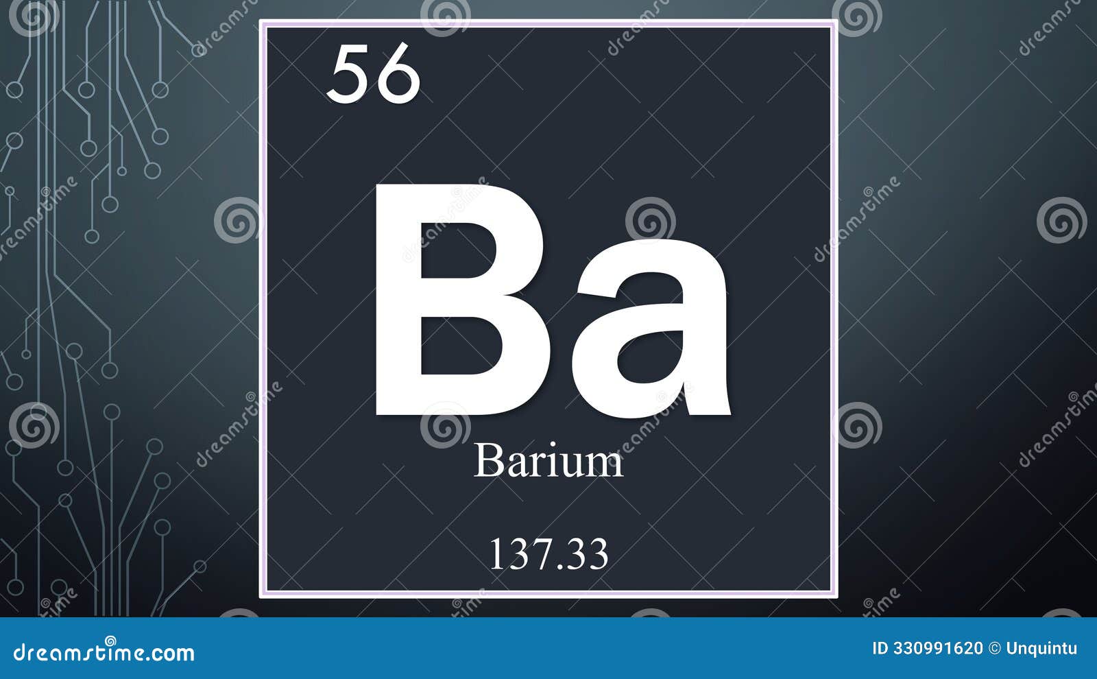 Barium Chemical Element Symbol on Dark Abstract Background Stock ...