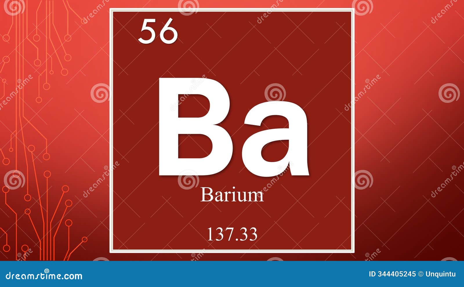 Barium Chemical Element Symbol on Red Abstract Background Stock ...