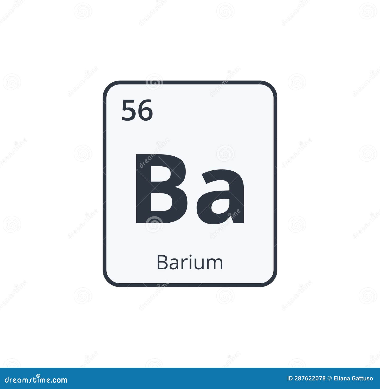 Barium Chemical 56 Element Of Periodic Table. Molecule And ...