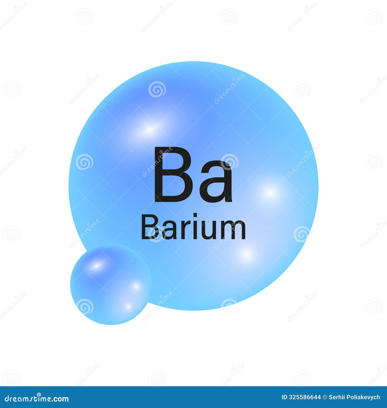 Barium Element Icon. Chemical Ba Symbol. Atomic Number 56. Vector ...