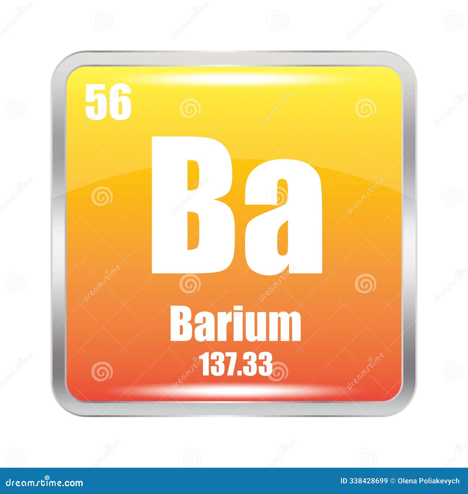 Barium Icon. Ba Chemical Element. Atomic Number 56. Mass 137.33. Vector ...