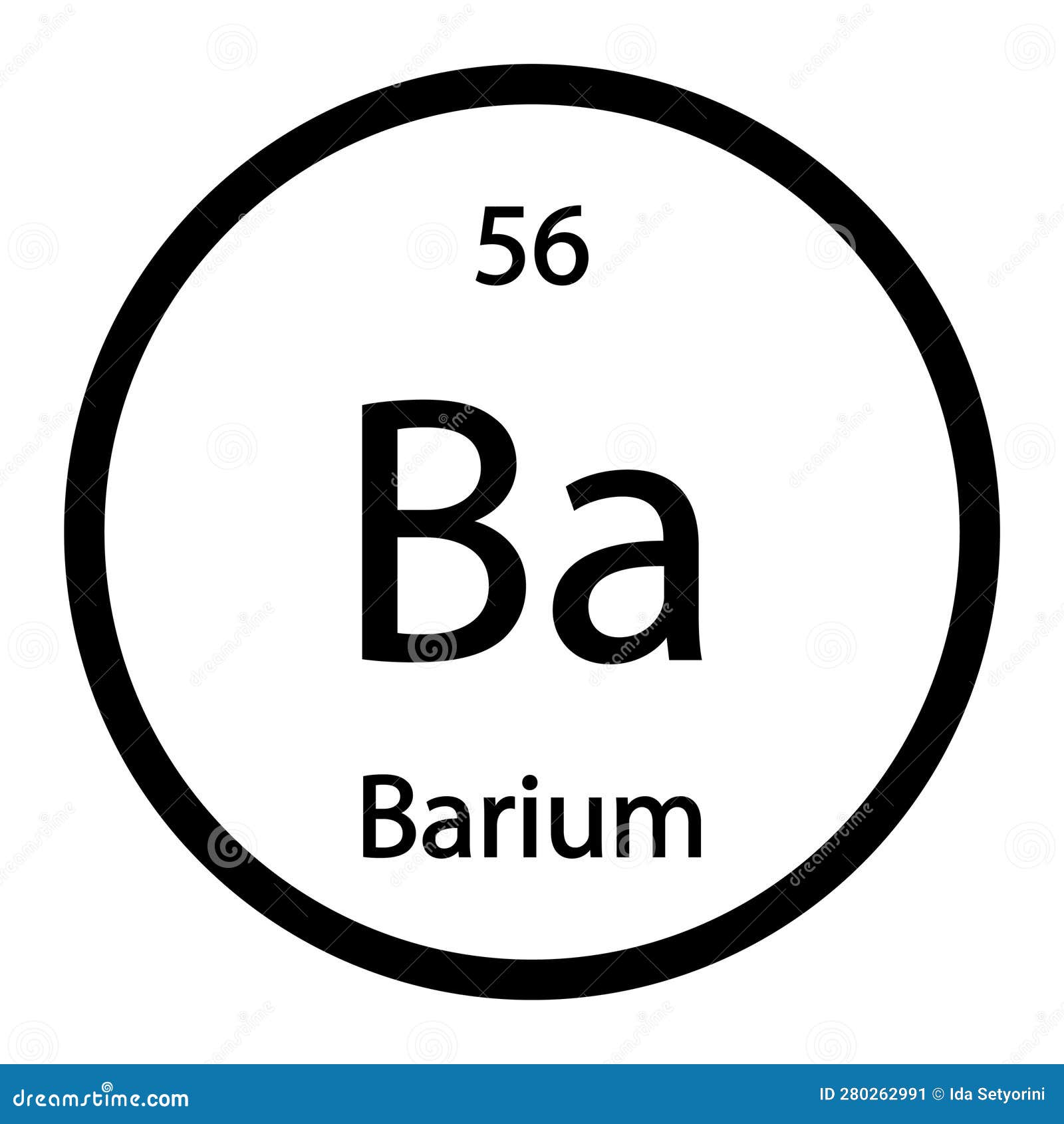 Barium Icon. Ba Chemical Element. Atomic Number 56. Mass 137.33. Green ...