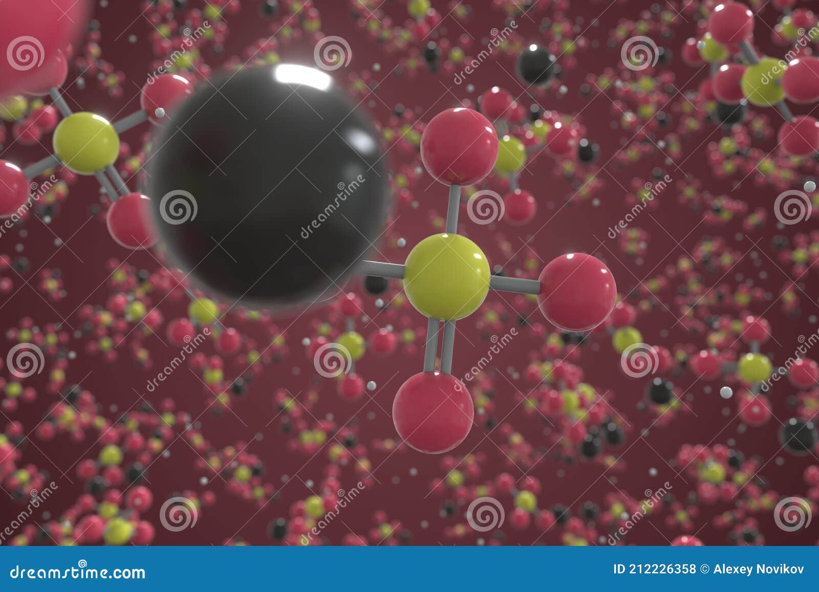 Barium Sulfate Molecule. Ball-and-stick Molecular Model. Chemistry ...