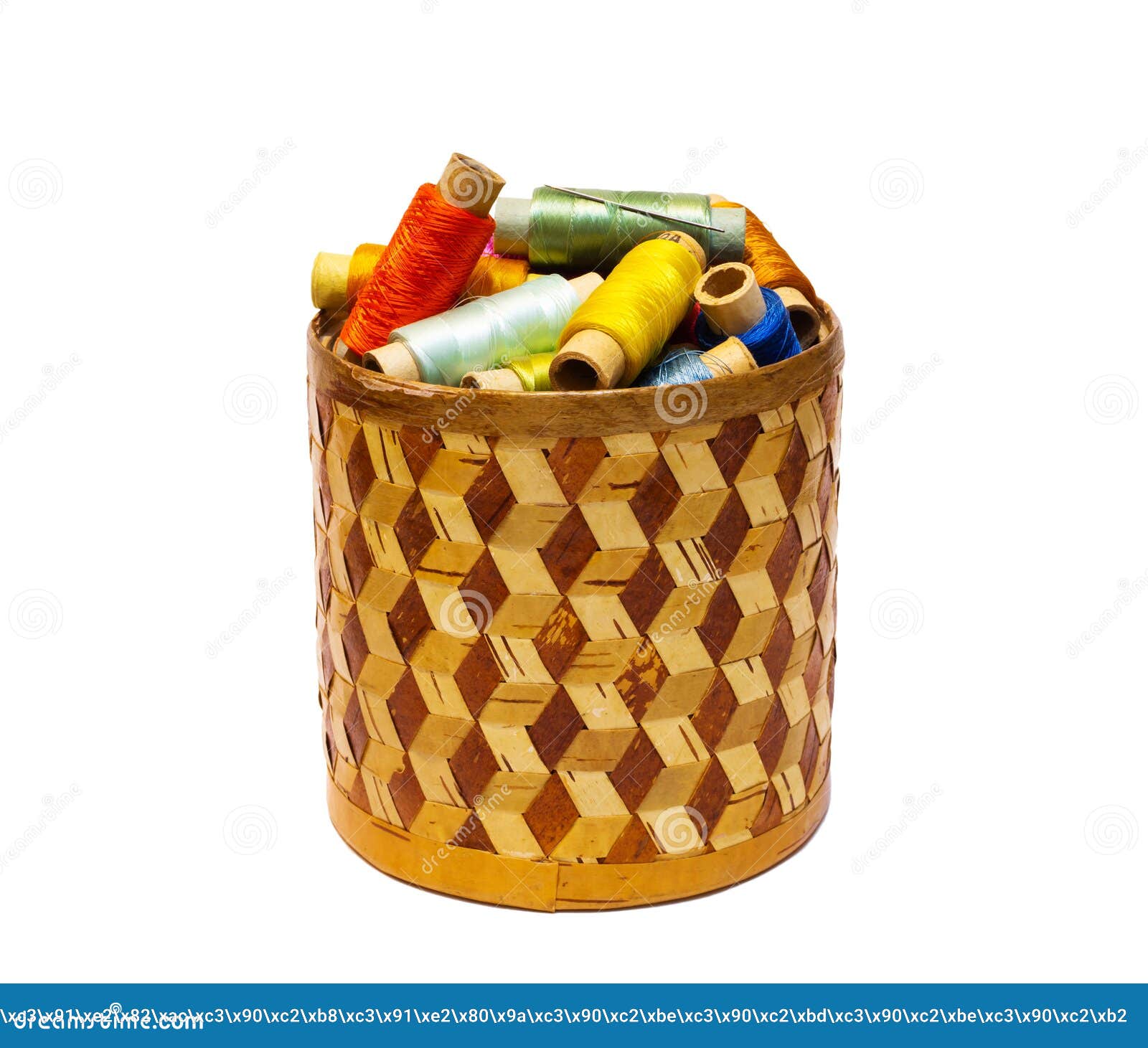 Bark Box with Multi-colored Threads Stock Image - Image of handiwork ...