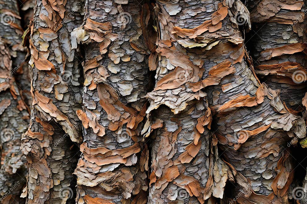 Bark of Pine Tree, Close-up, Background and Texture Stock Illustration ...