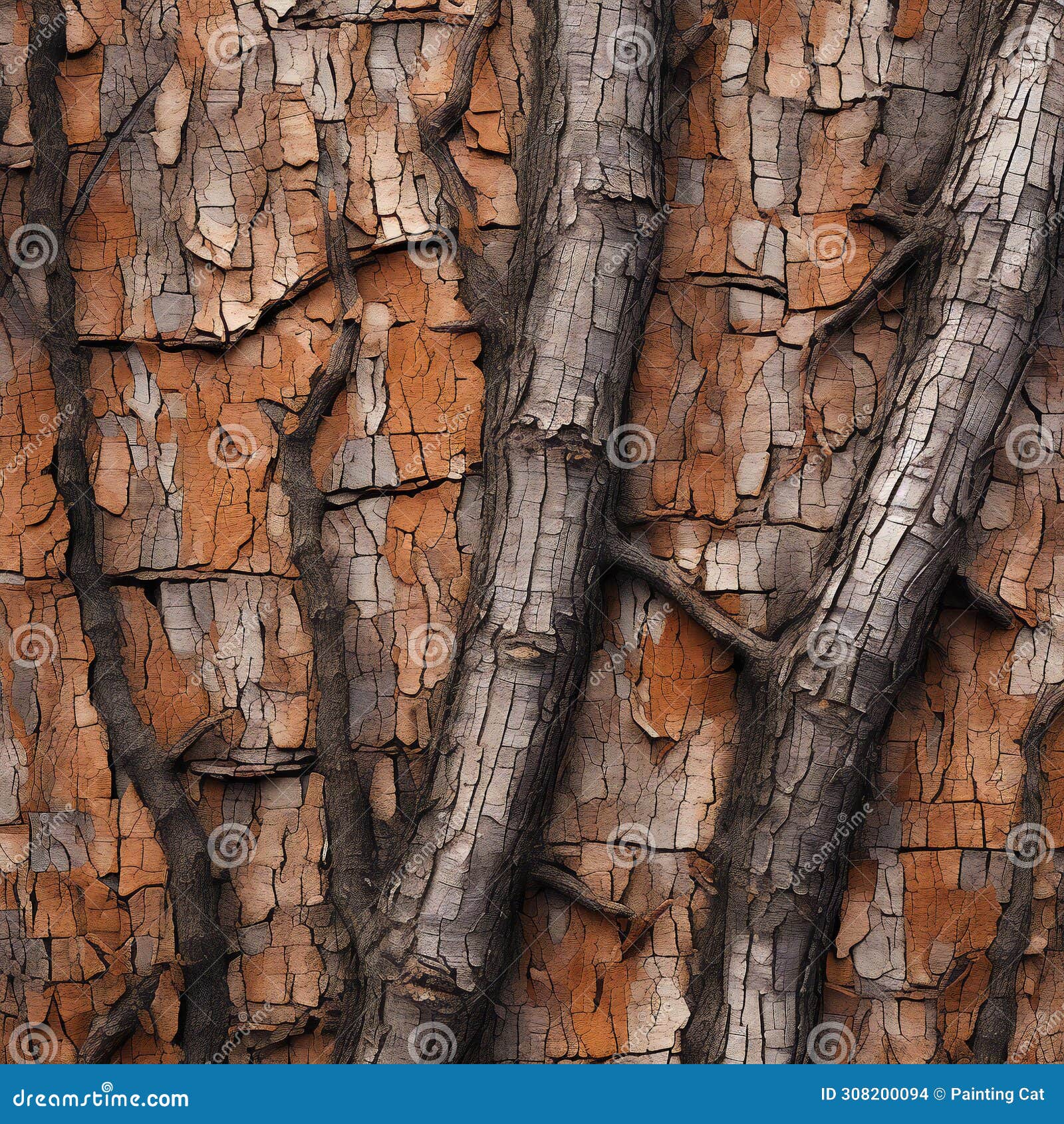 Bark of Pine Tree in the Forest, Seamless Texture Stock Illustration ...