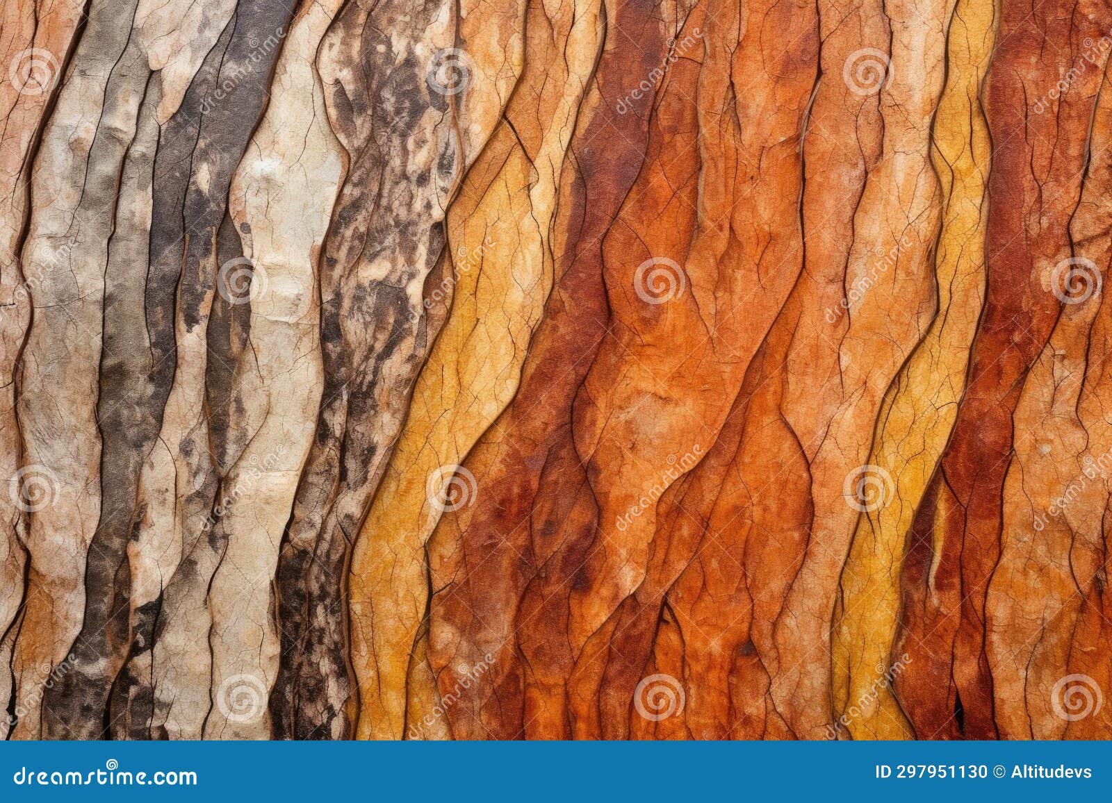 Bark of a Rubber Tree Displaying Distinctive Texture Stock Photo ...
