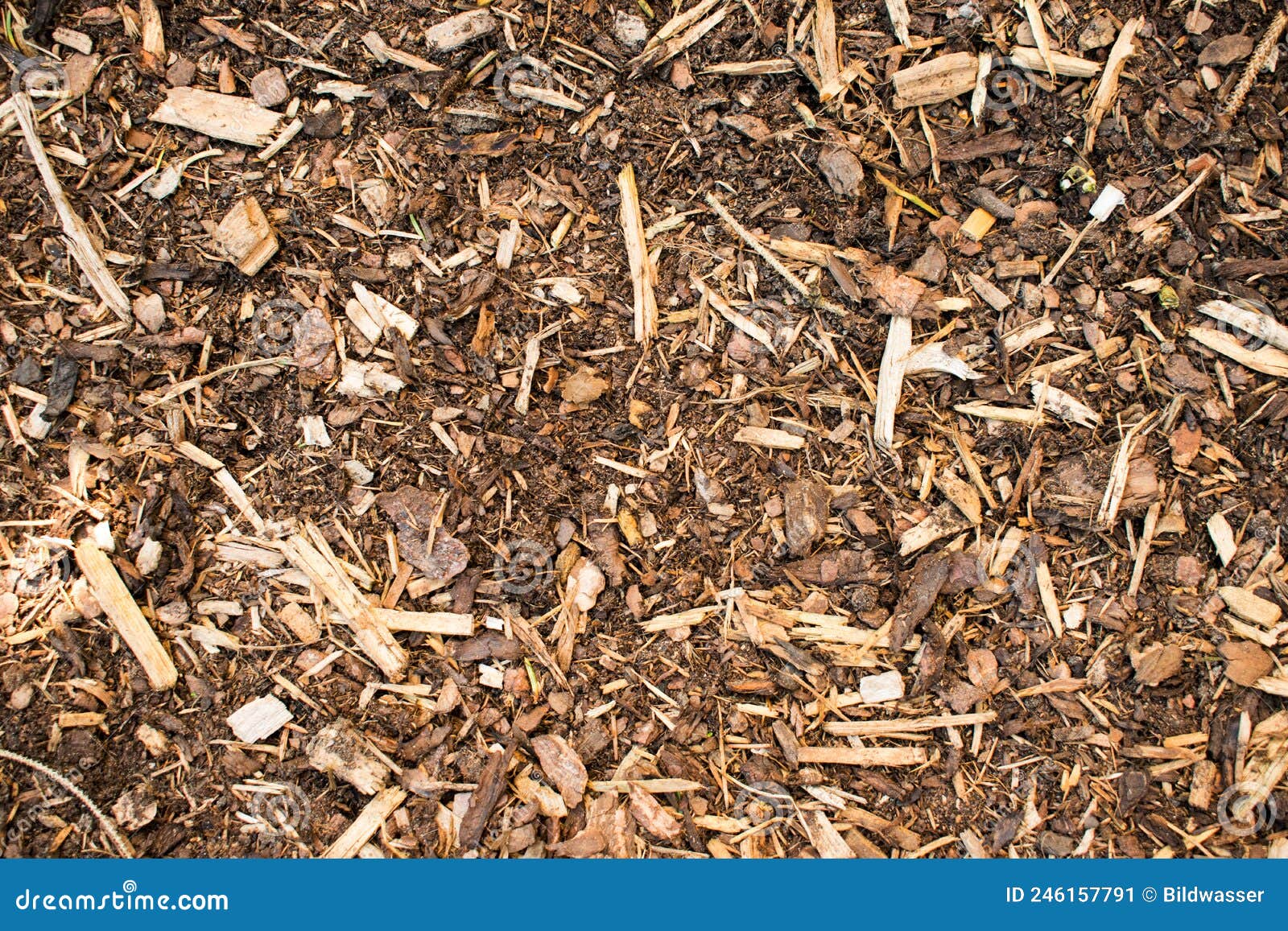 Wood Mulch Background. Wooden Bark Chip Texture Stock Image ...