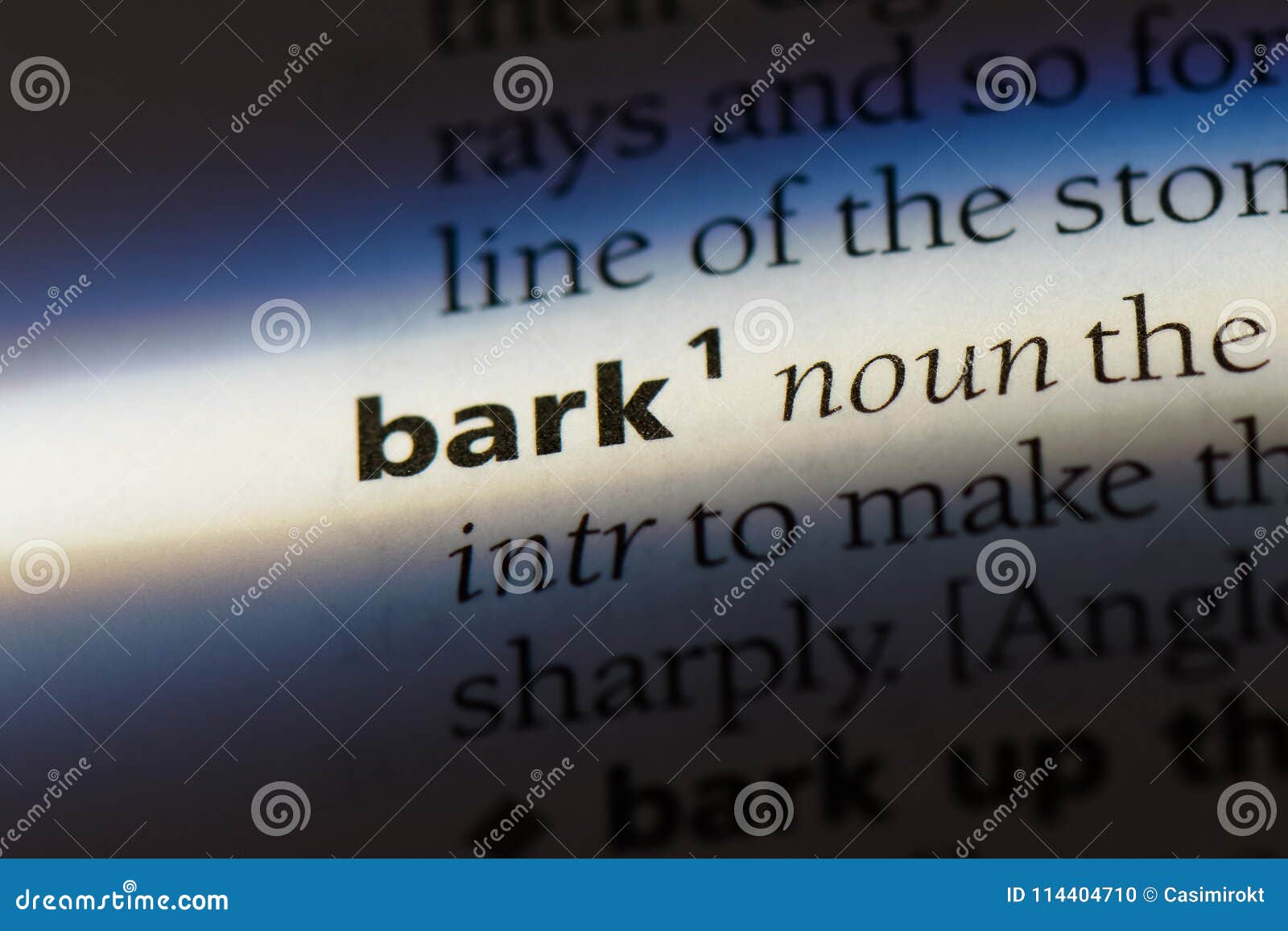 Bark stock photo. Image of printed, book, english, writing - 114404710