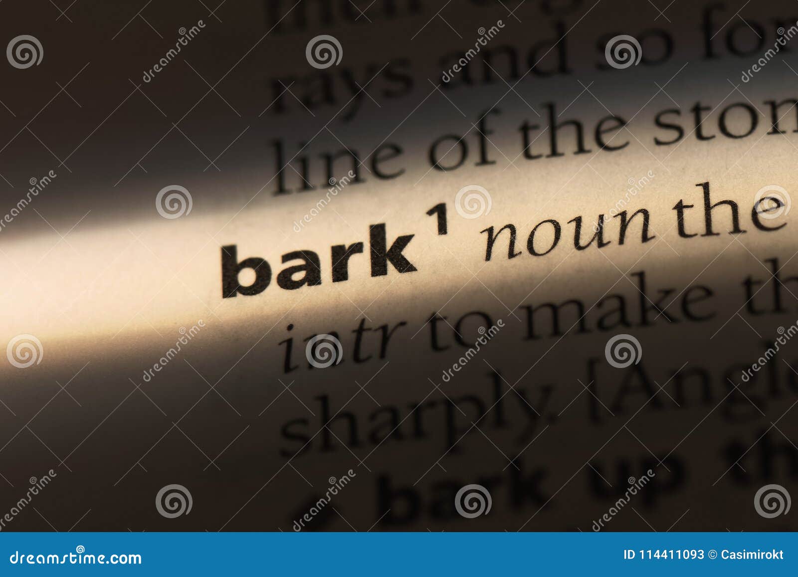 Bark stock image. Image of text, isolated, word, paper - 114411093