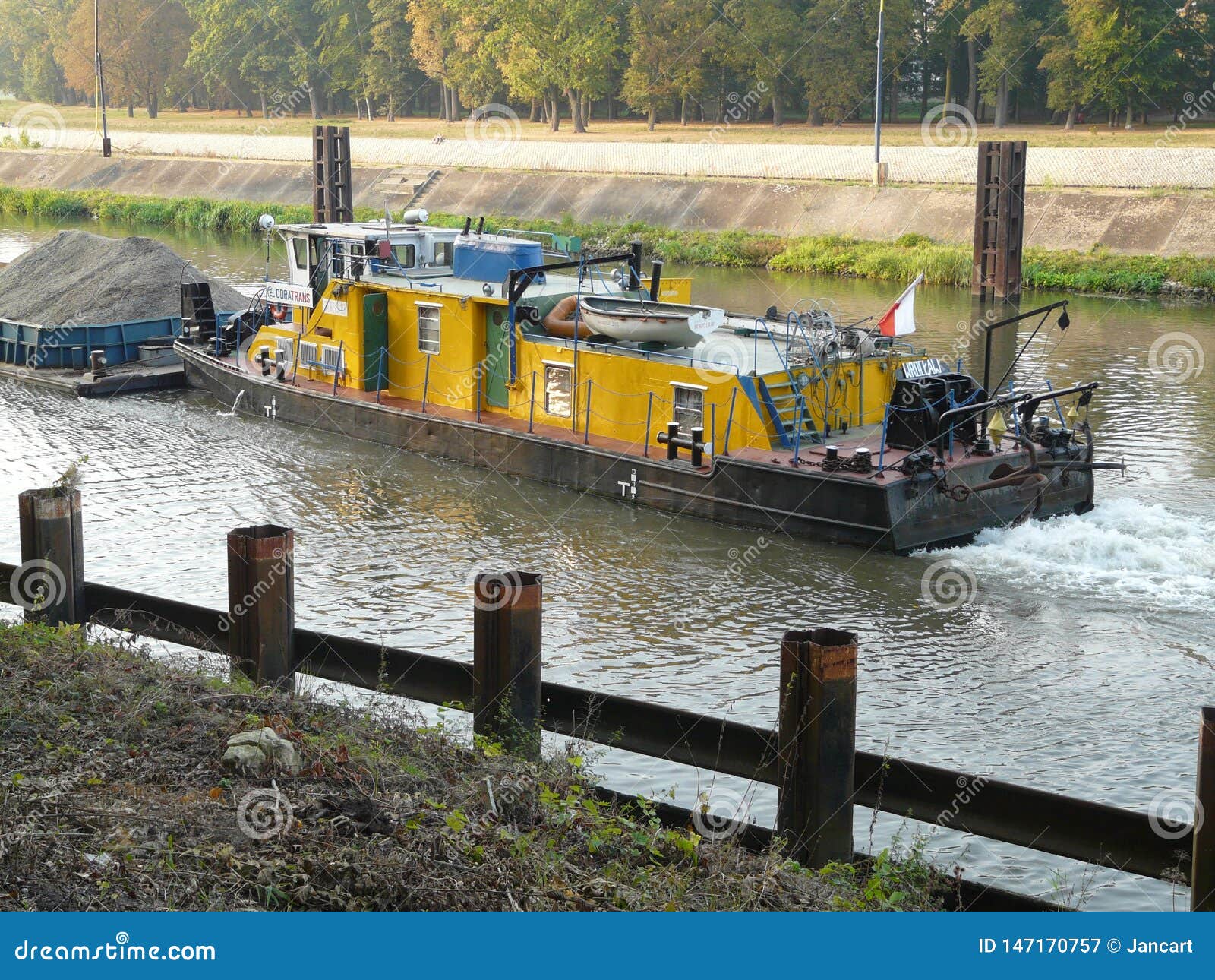 OPOLE,SILESIA,POLAND-Barka on the Oder River at the Bolko Island. Stock ...