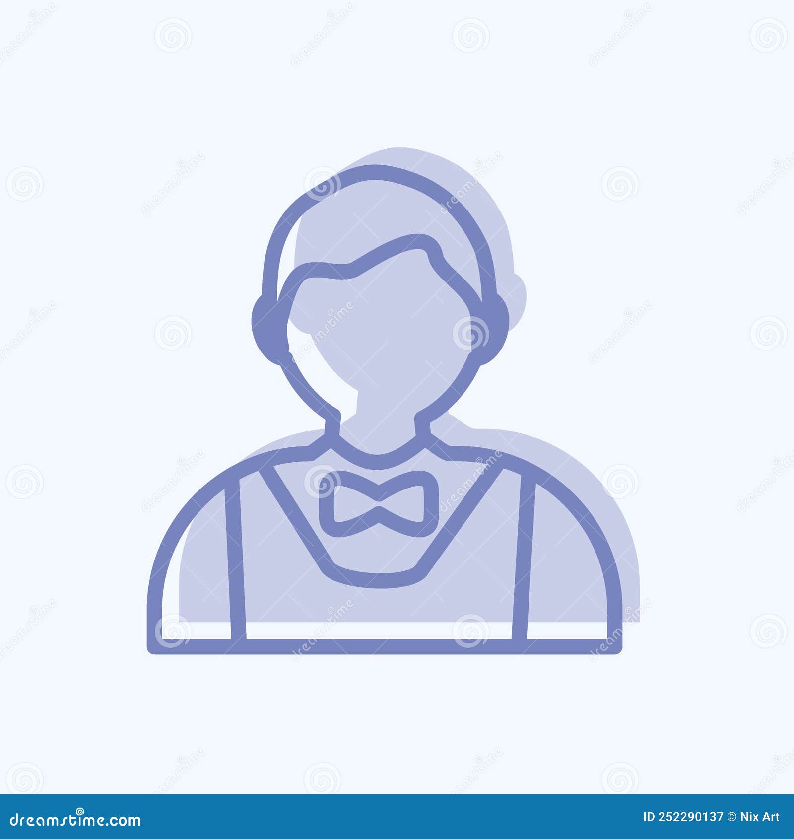 Barkeeper Icon In Trendy Blue Eyes Style Isolated On Soft Blue ...