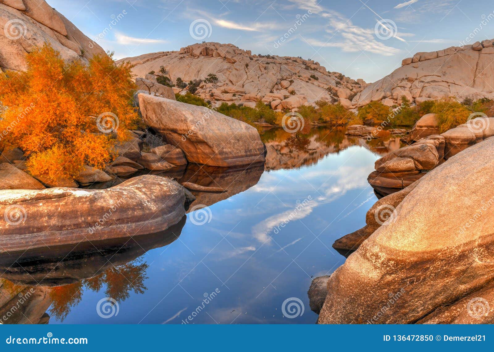 Barker Dam - Joshua Tree National Park Stock Photo - Image of clouds ...