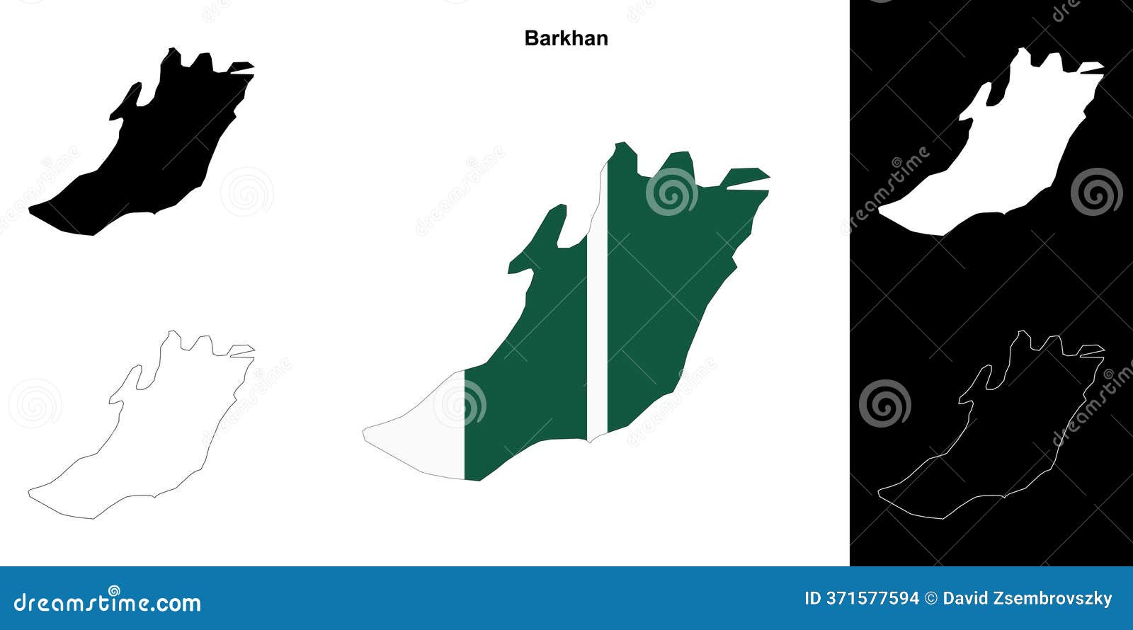 Barkhan Outline Map Vector Illustration | CartoonDealer.com #371577594