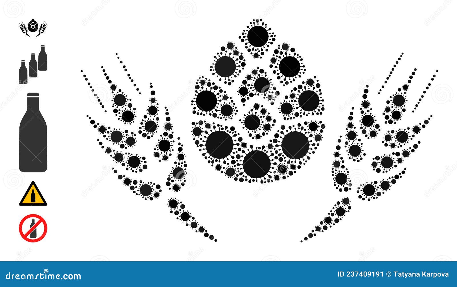 Barley Beer Icon - Infection Composition and Additional Icons Stock ...