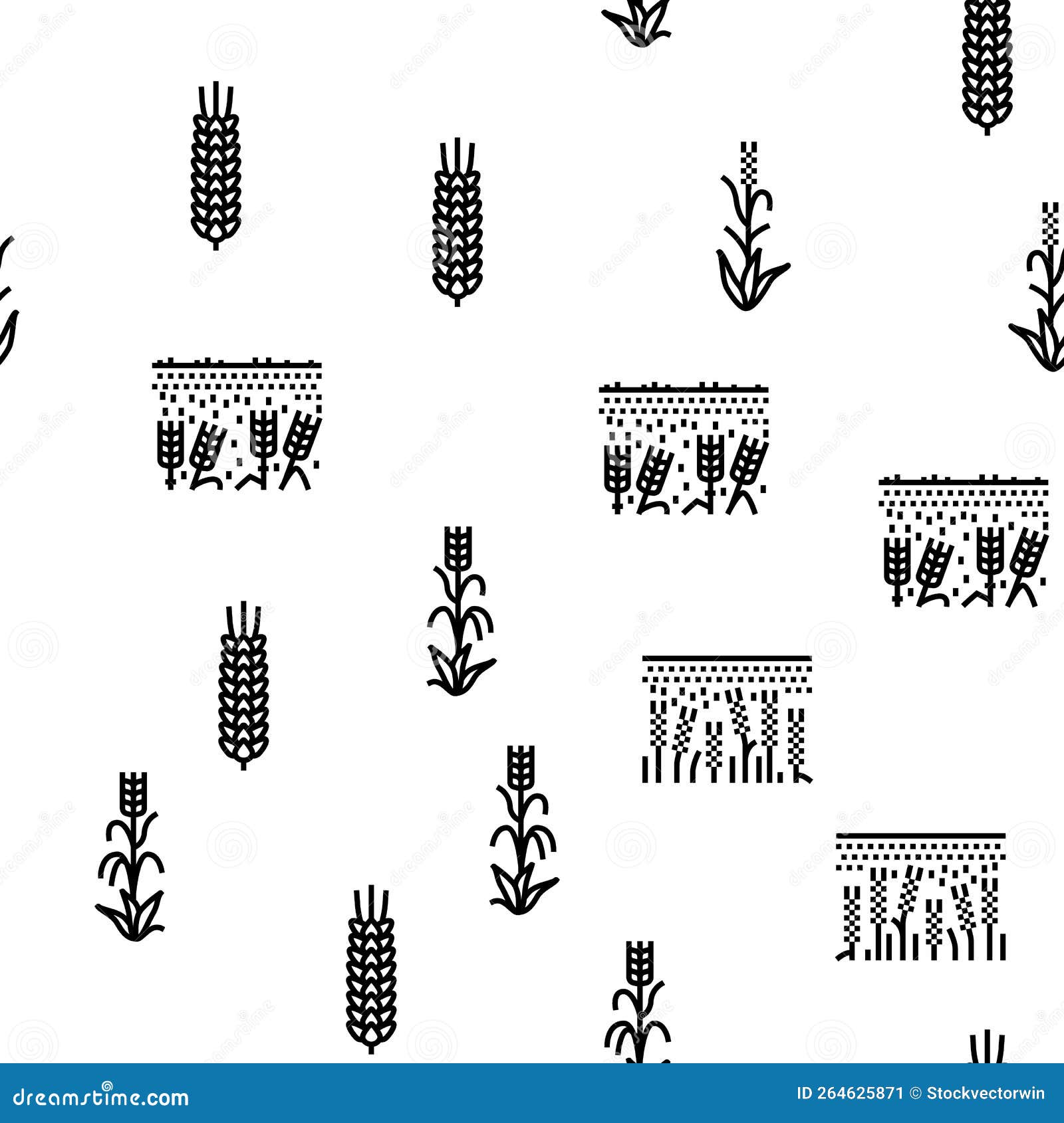 Barley Cereal Grain Harvest Vector Seamless Pattern Stock Vector ...
