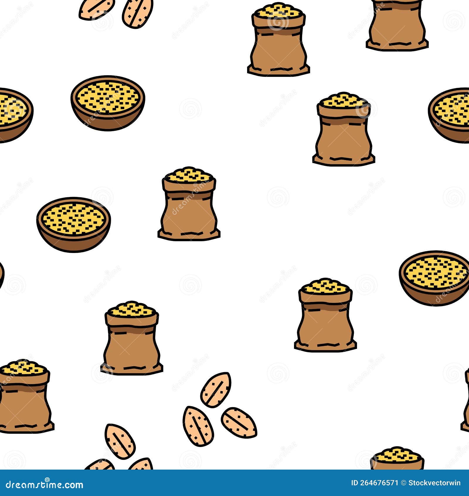 Barley Cereal Grain Harvest Vector Seamless Pattern Stock Vector ...