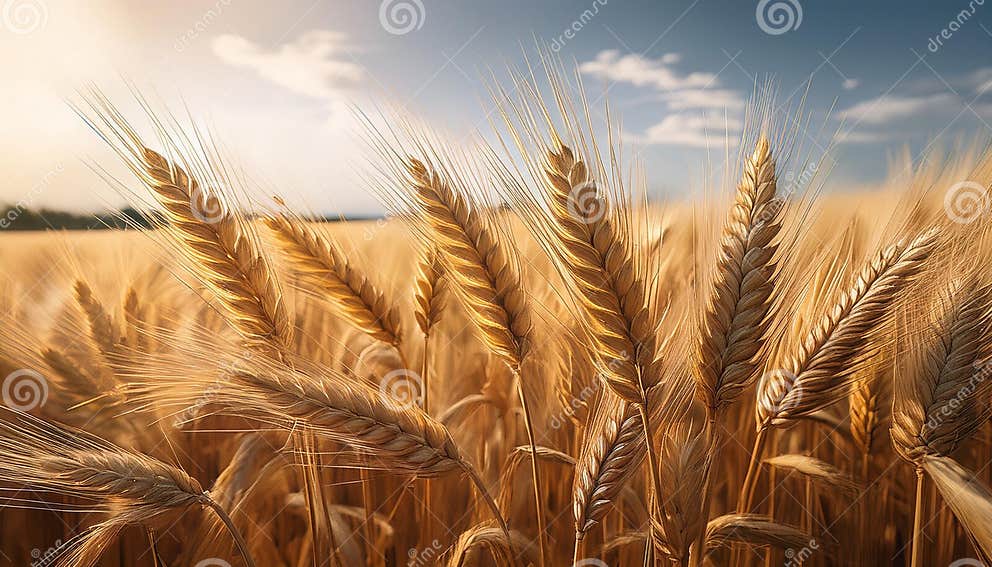 Barley Field Background AI Generated Stock Illustration - Illustration ...