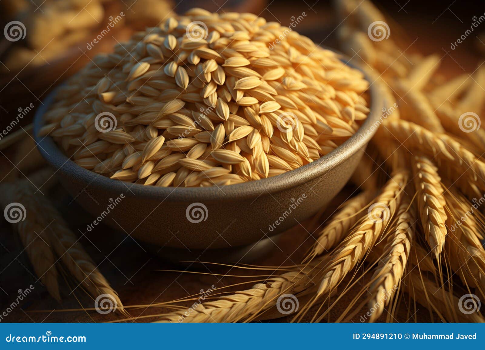Barley Grains Captured in a Hyper Realistic Depiction, Showcasing ...