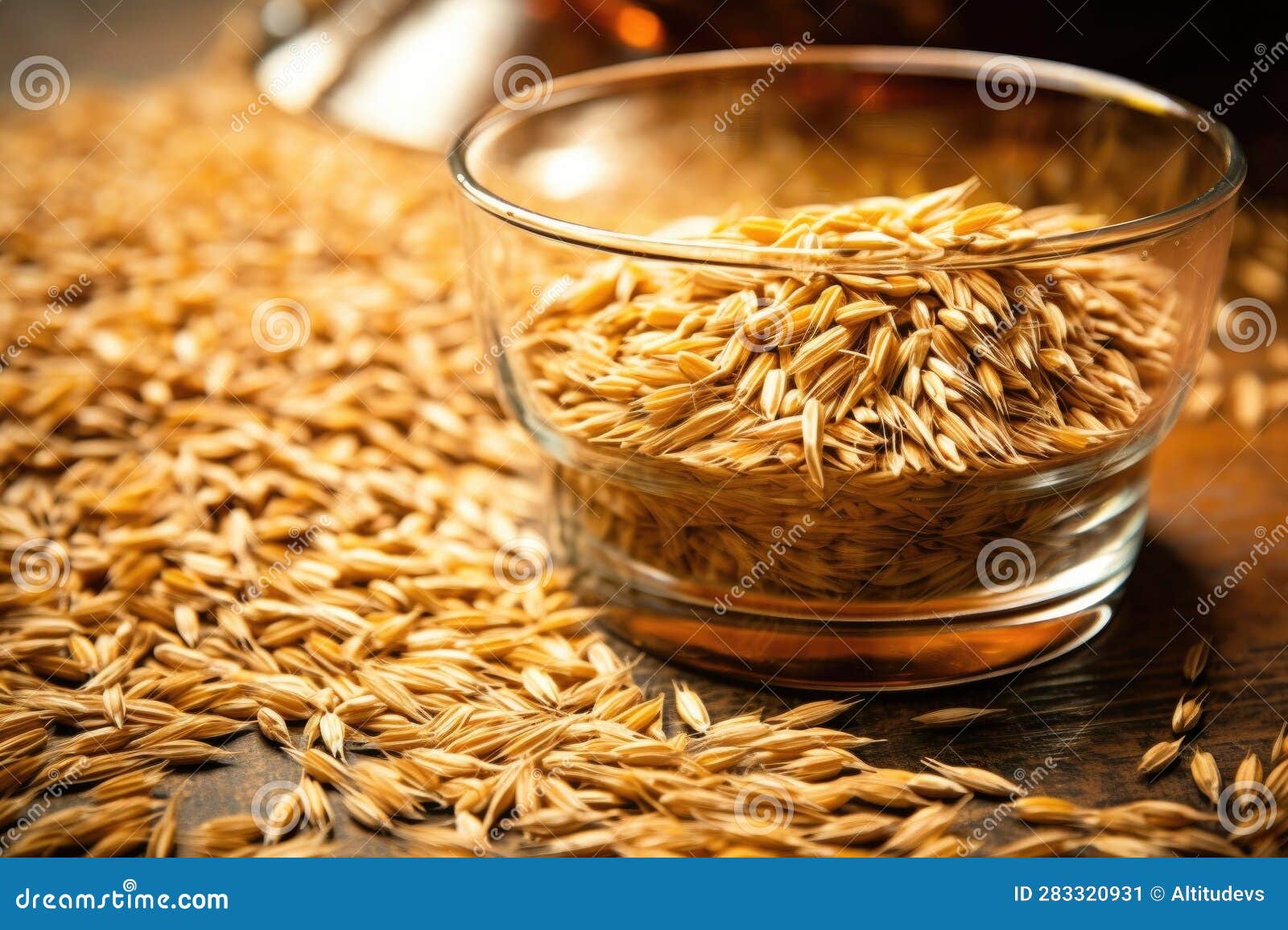 Barley Grains Used in Whisky Production Process Stock Illustration ...