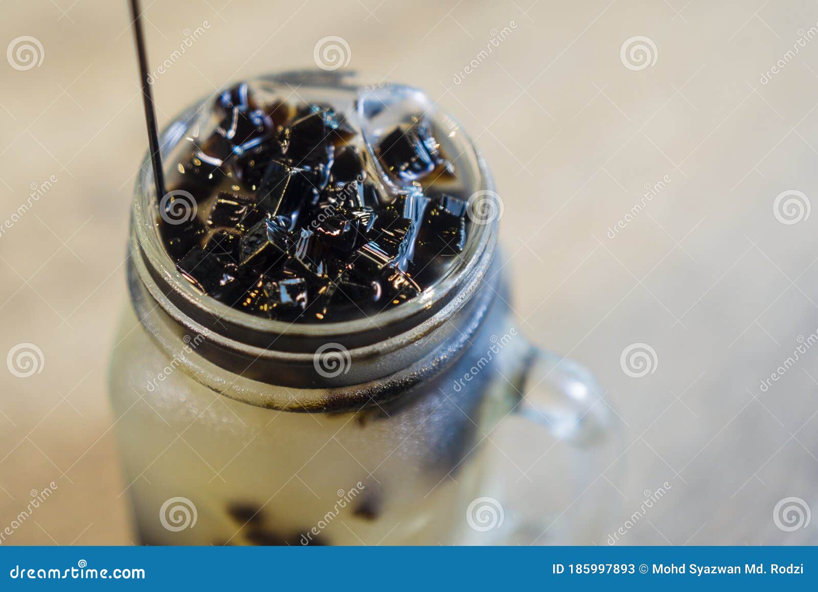 Ice Barley with Grass Jelly Stock Image - Image of cold, black: 185997893