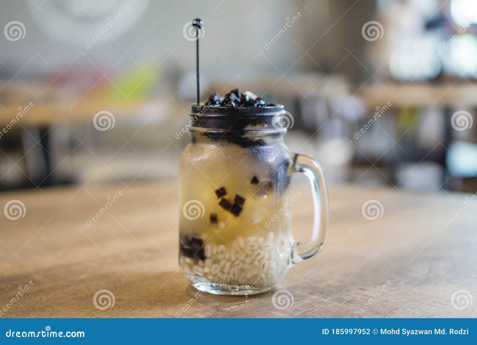 Ice Barley with Grass Jelly Stock Photo - Image of yummy, chinese ...