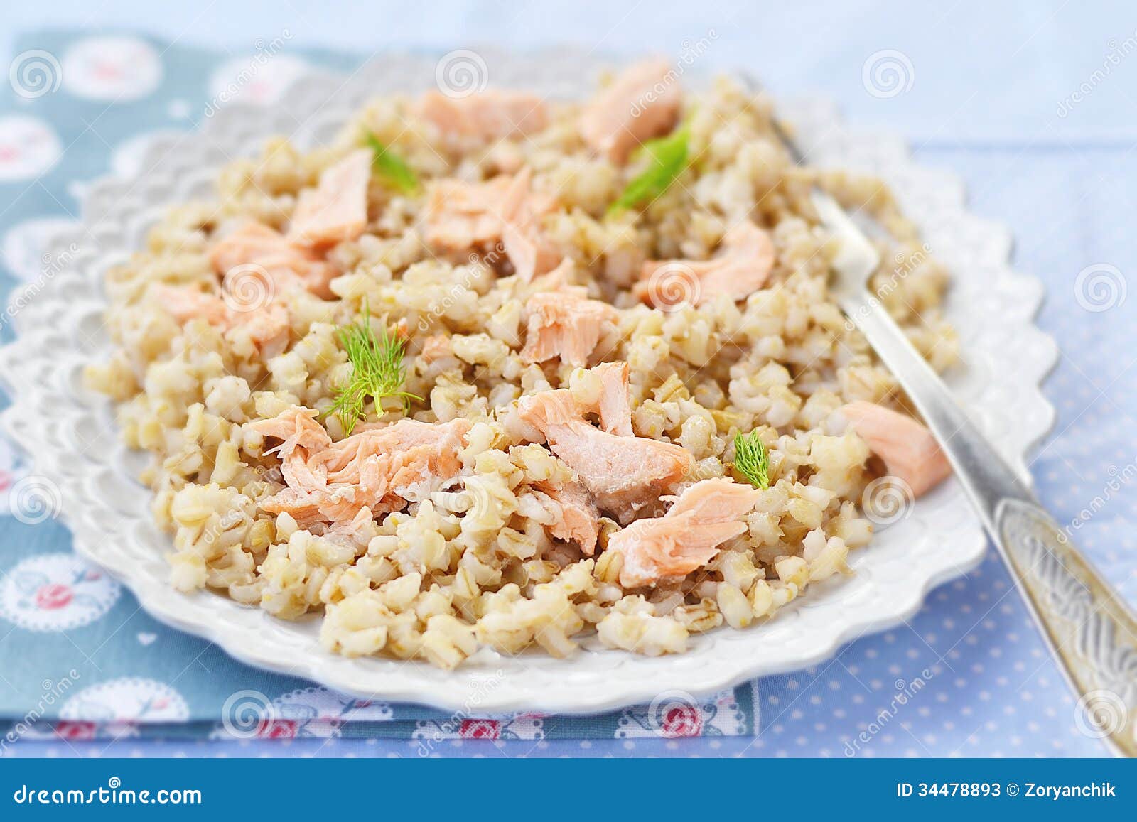Barley groats in a plate stock image. Image of plate - 34478893