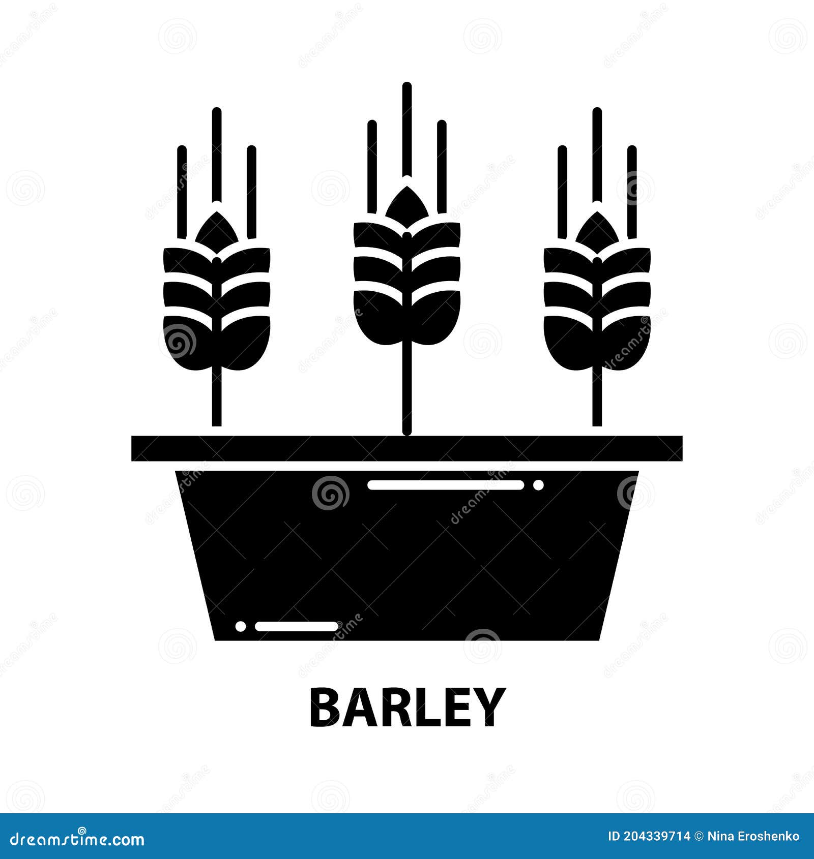 Barley Icon, Black Vector Sign with Editable Strokes, Concept ...