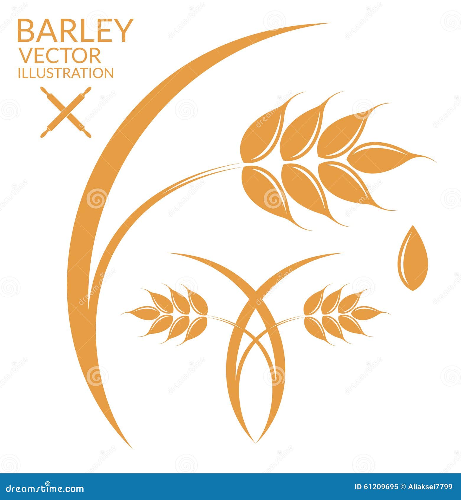 Barley stock vector. Illustration of yellow, logo, vector - 61209695
