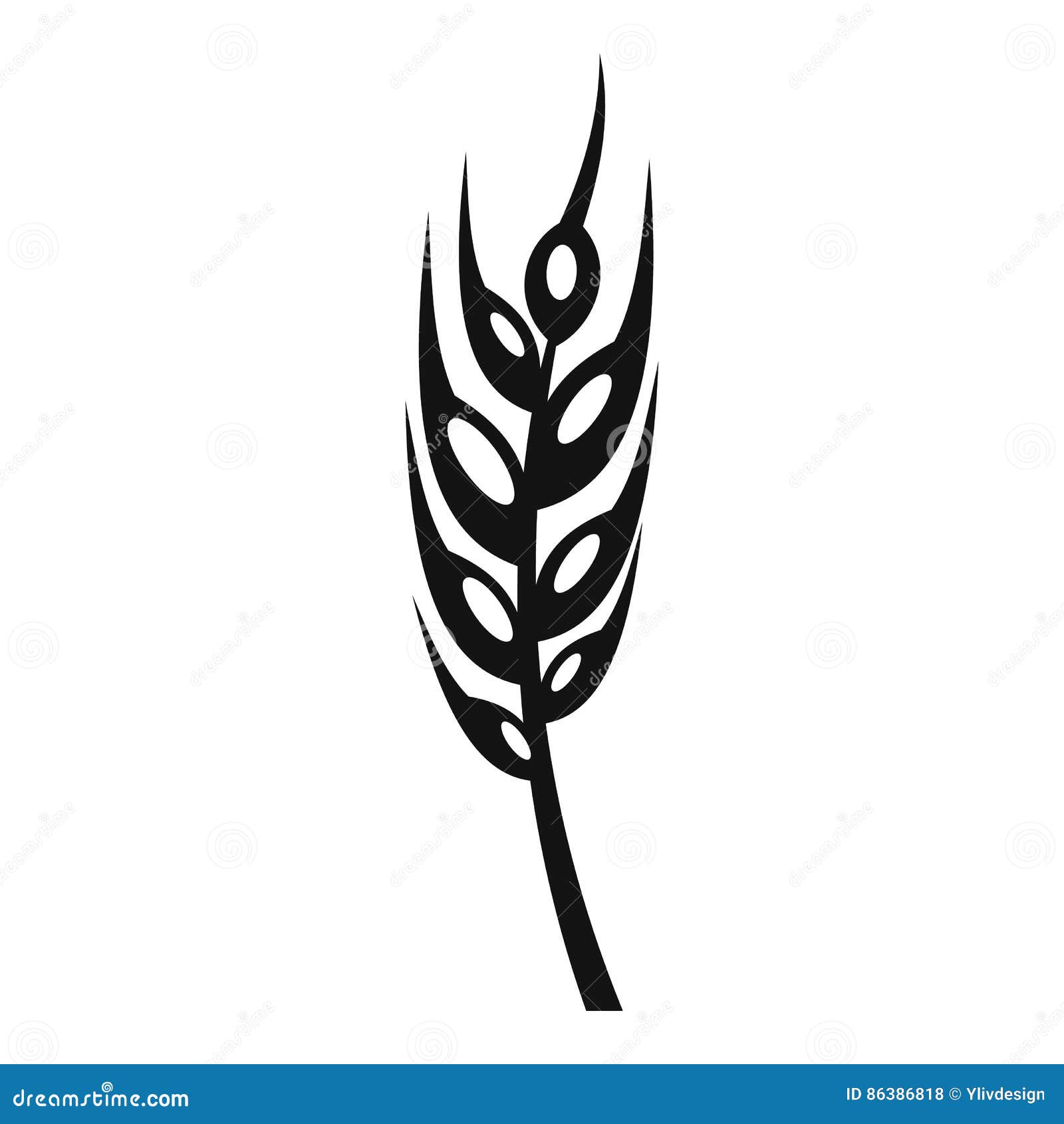 Barley Spike Icon, Simple Style Stock Vector - Illustration of simple ...