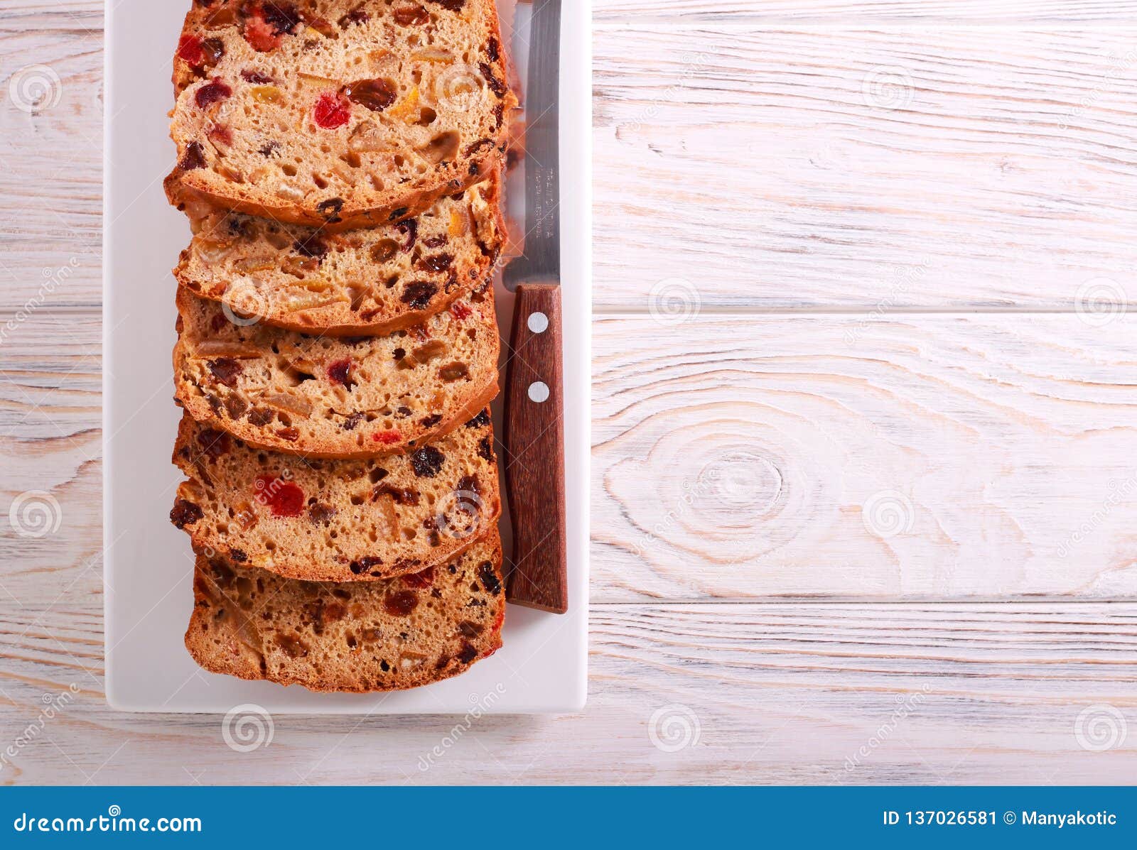 Barm Brack Traditional Irish Fruit Bread Stock Image - Image of flat ...