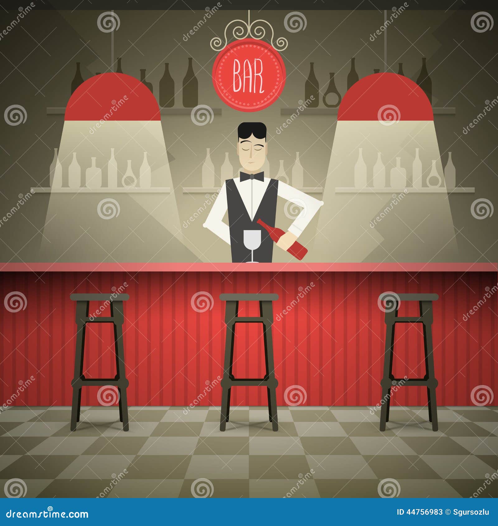 Barman ilustración del vector. Ilustración de barman - 44756983