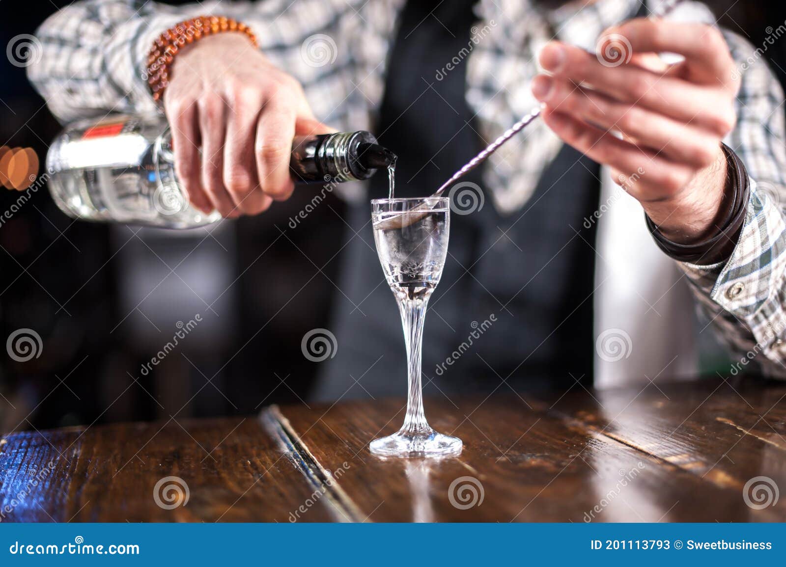 Barman Formulates a Cocktail in the Bar Stock Image - Image of ...