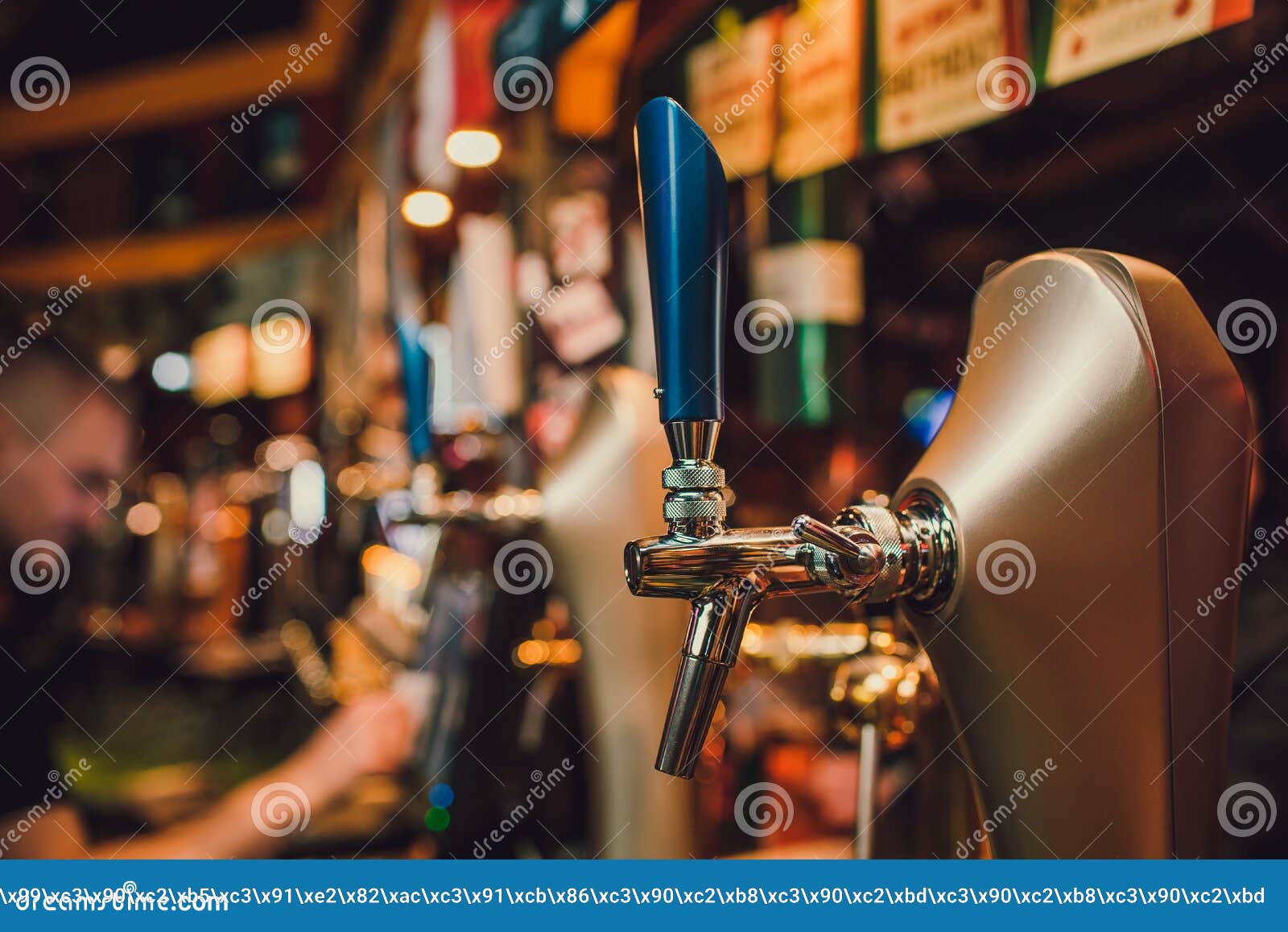 Barman Hands Pouring a Lager Beer in a Glass. Stock Photo - Image of ...