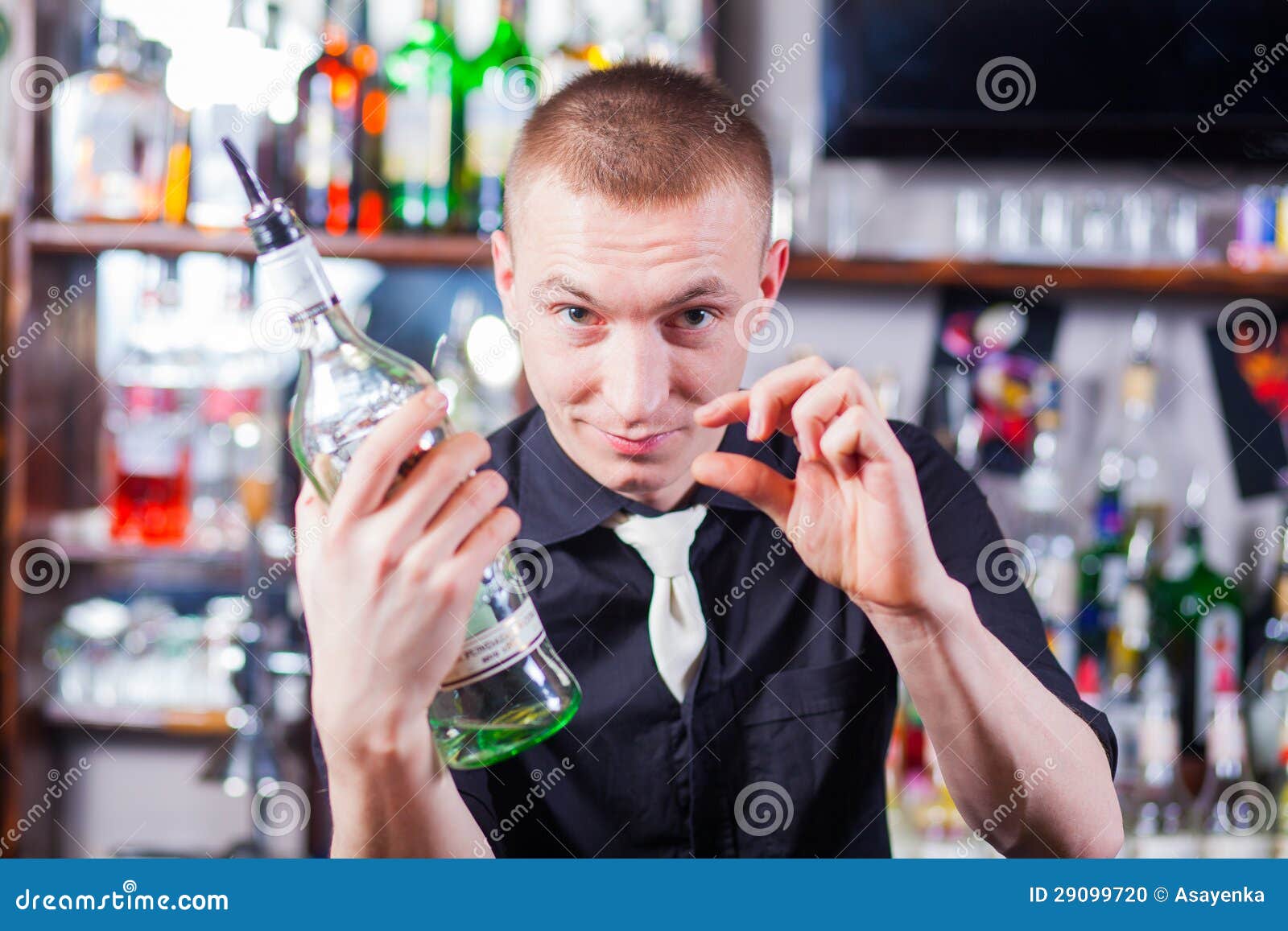 Barman Making Cocktail Drinks Stock Photo - Image of confidence ...