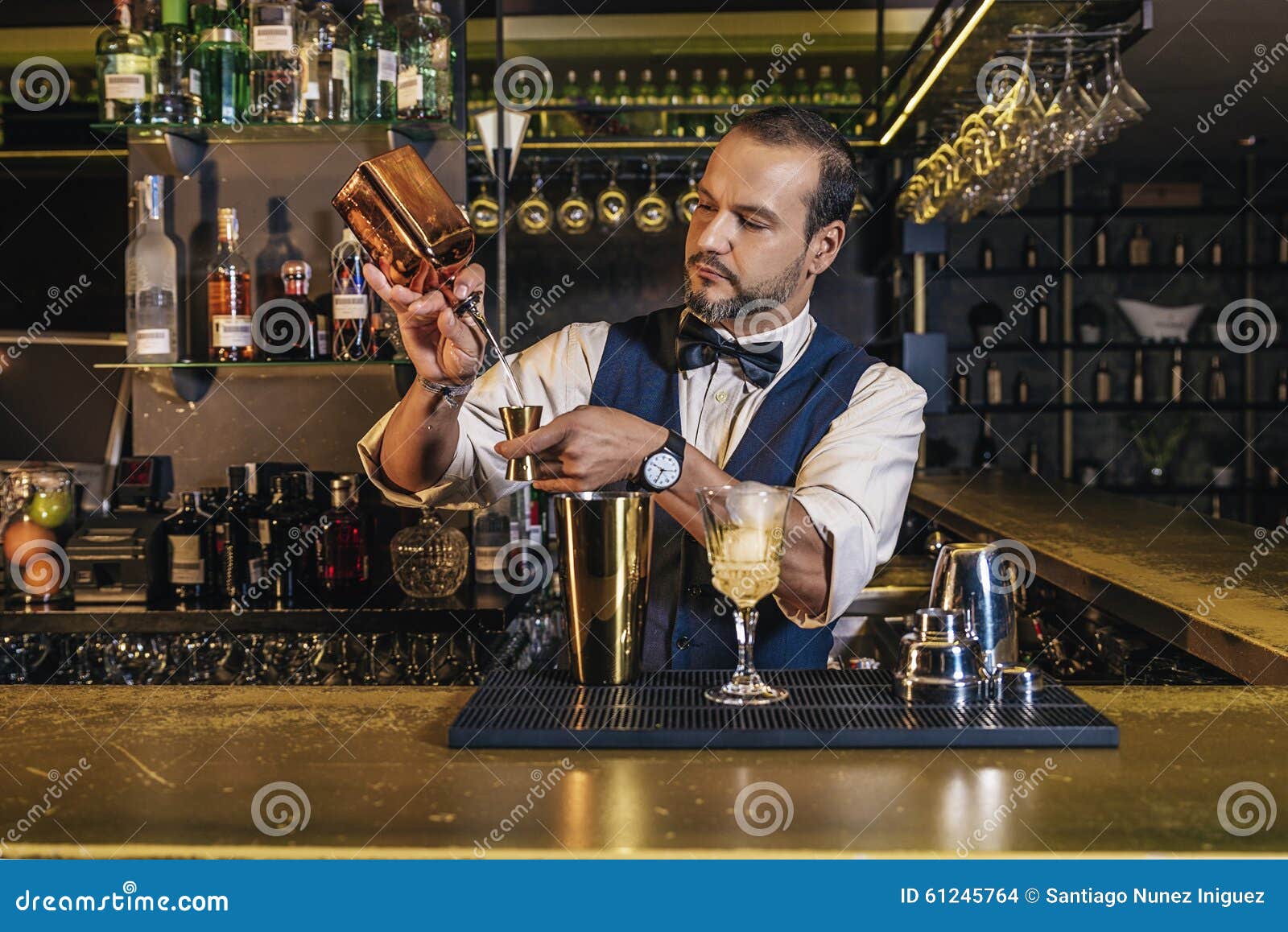 Barman is Making Cocktail at Night Club Stock Photo - Image of cooking ...