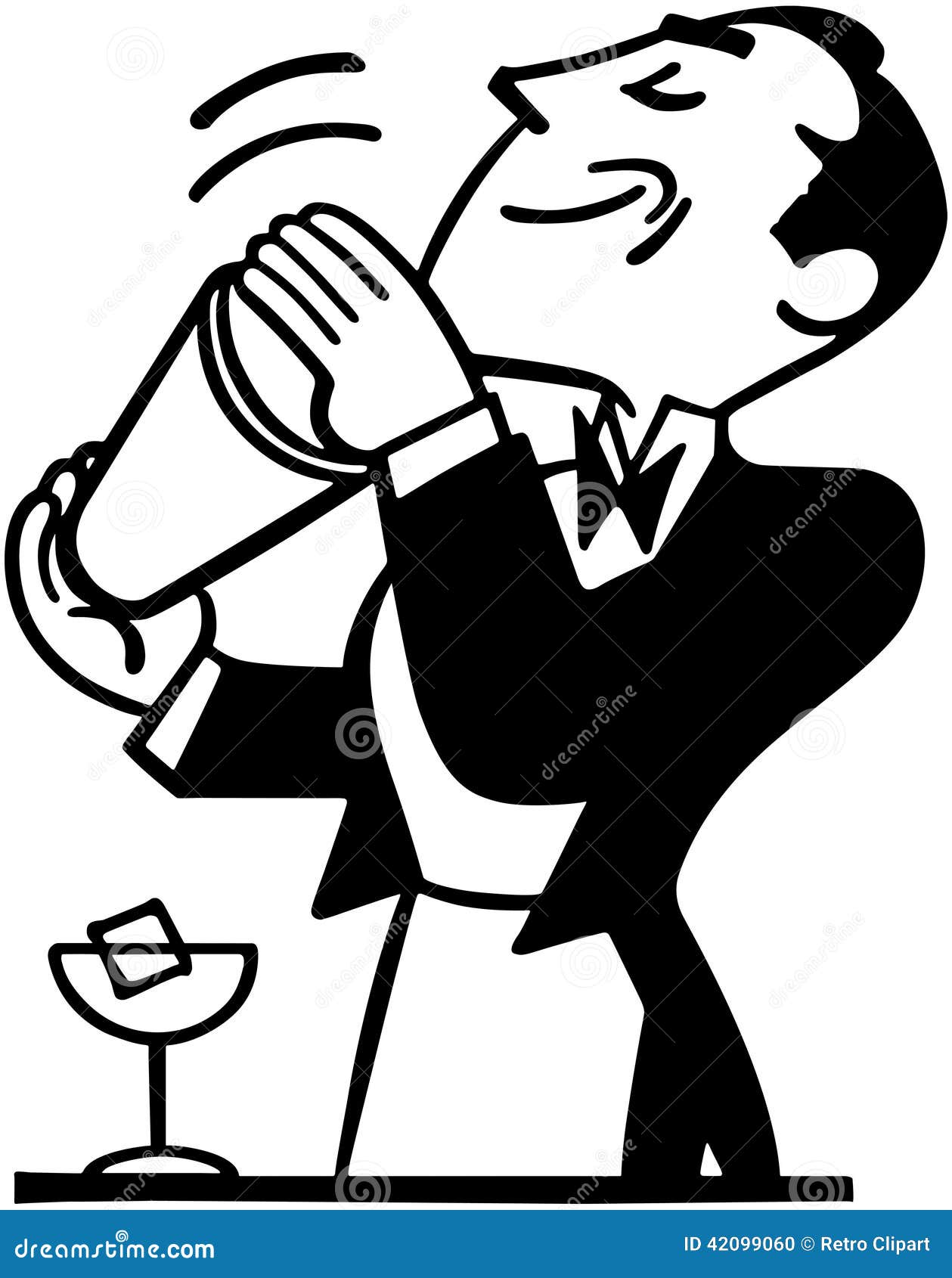 Barman Mixing Drink ilustração do vetor. Ilustração de arte - 42099060