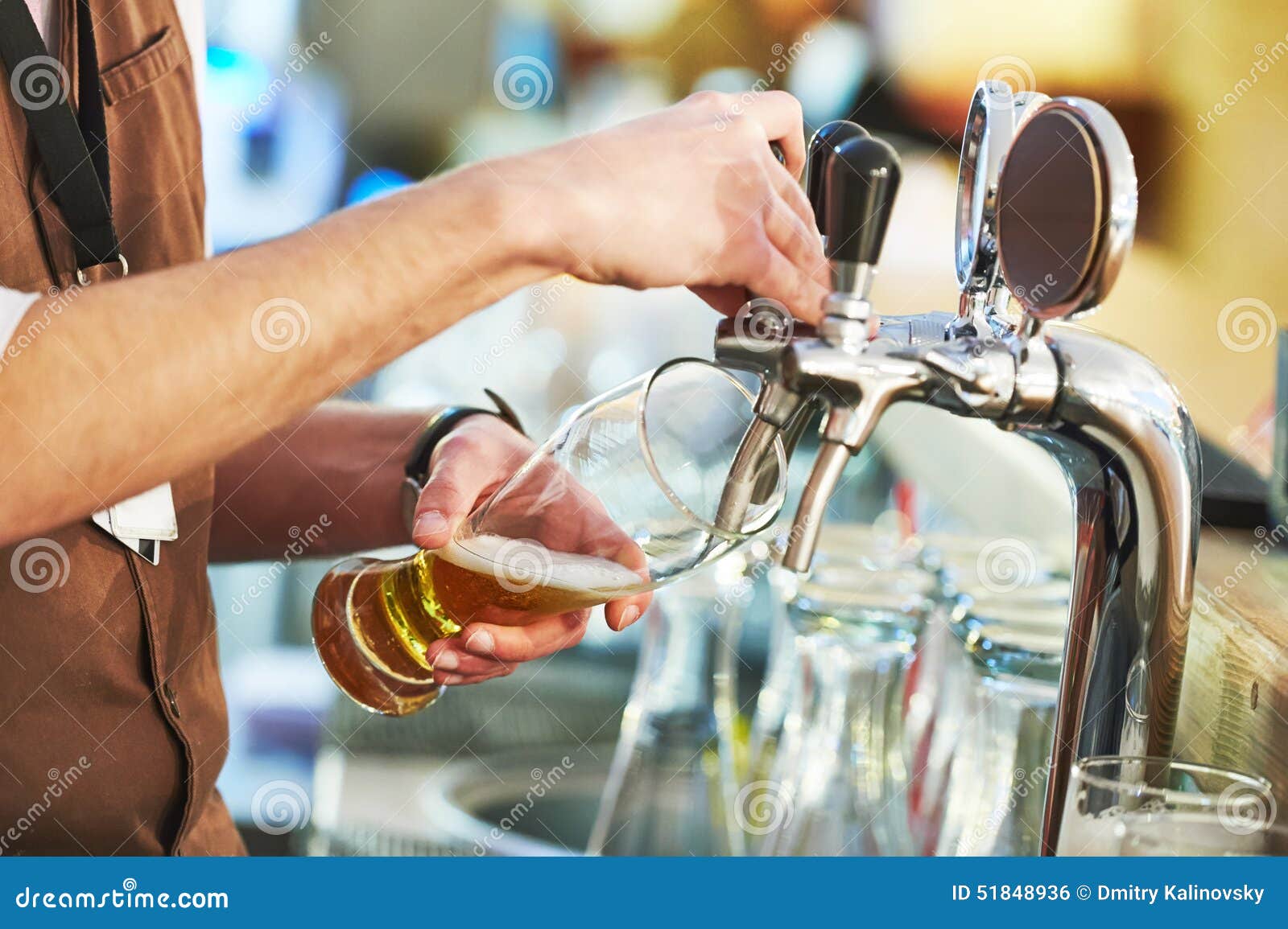 Barman pouring beer stock photo. Image of bartender, order - 51848936