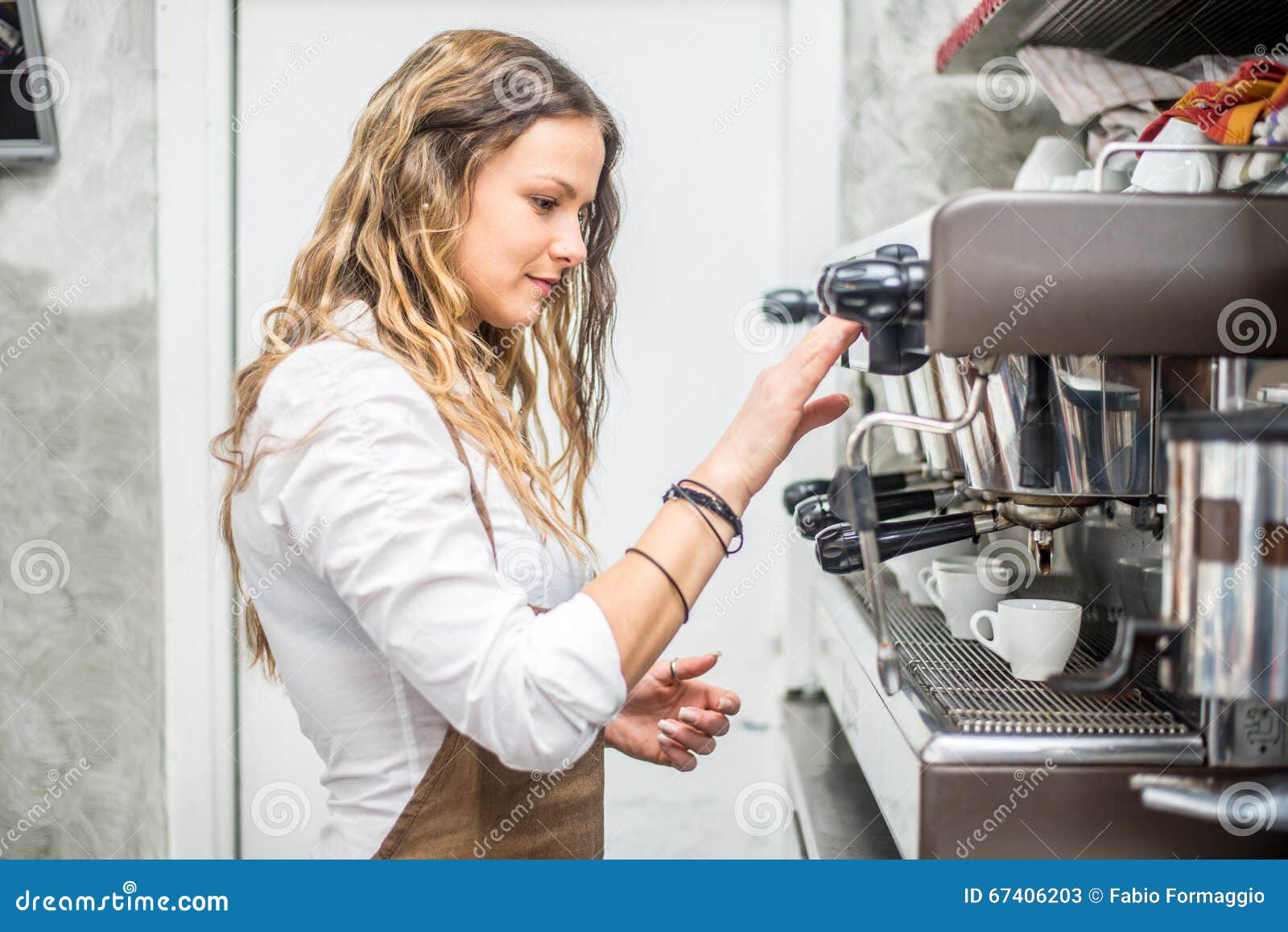 Barman preparing coffee stock image. Image of capuccino - 67406203