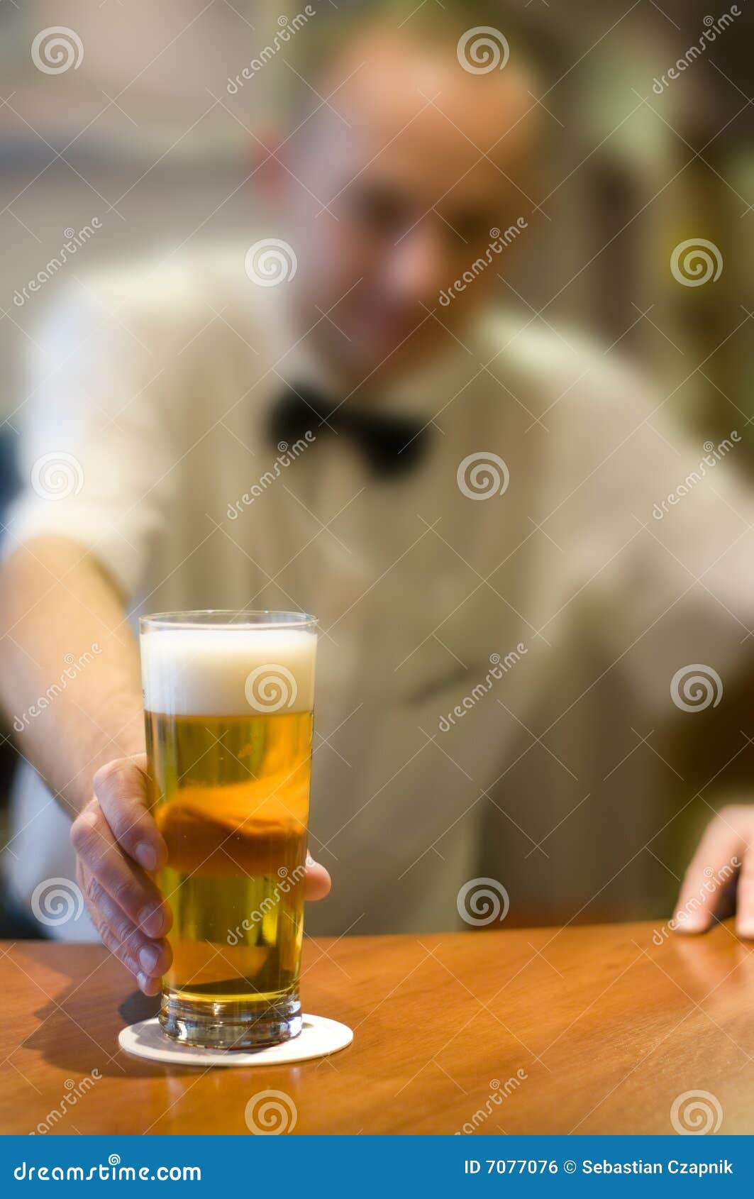 Barman serving beer stock photo. Image of serving, give - 7077076