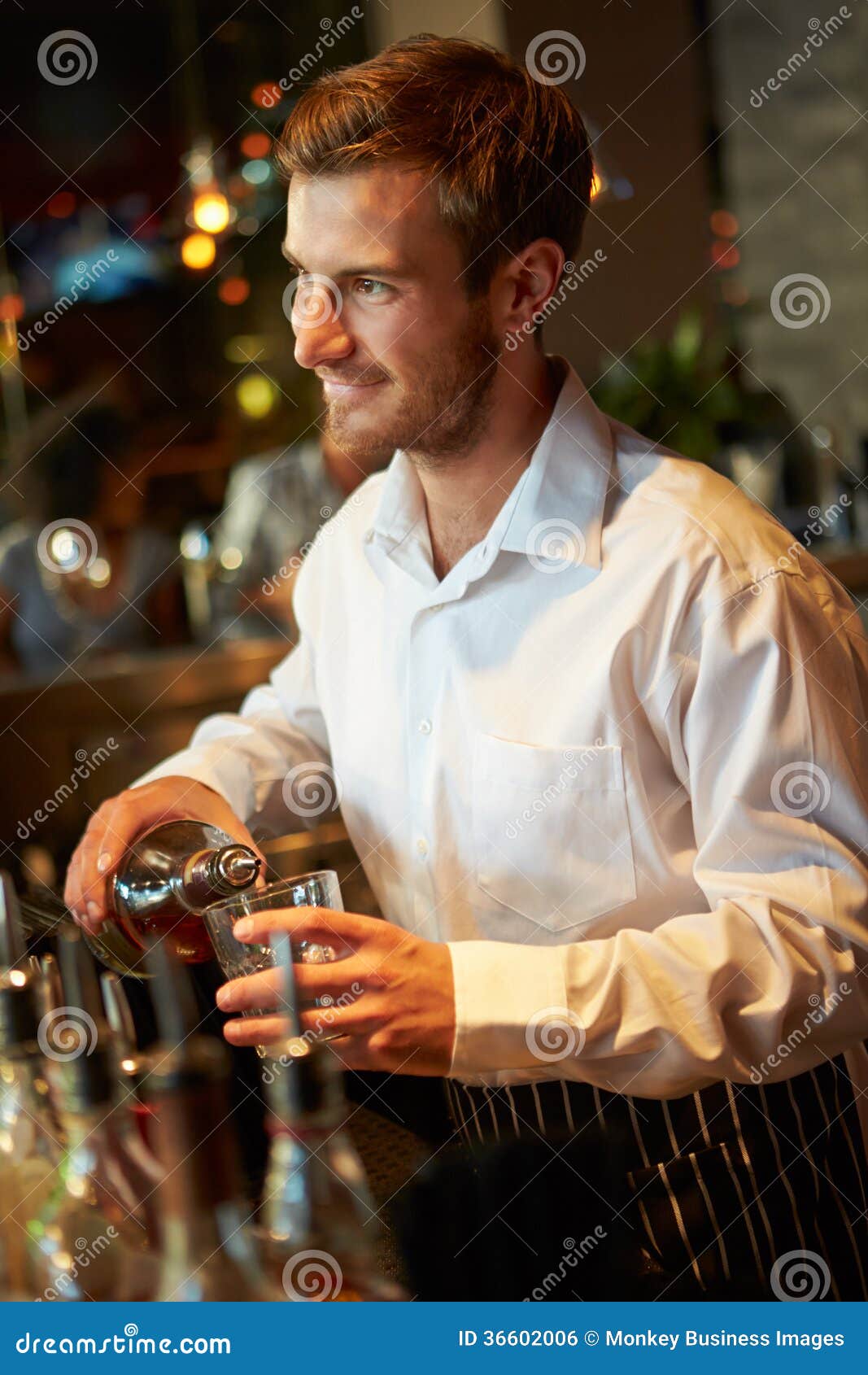 Barman Serving Drinks in Nightclub Stock Photo - Image of laughing ...