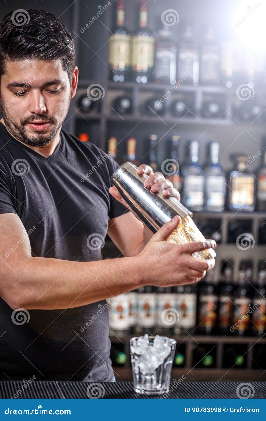 Barman is Shaking Alcohol Cocktail Stock Photo - Image of cocktails ...