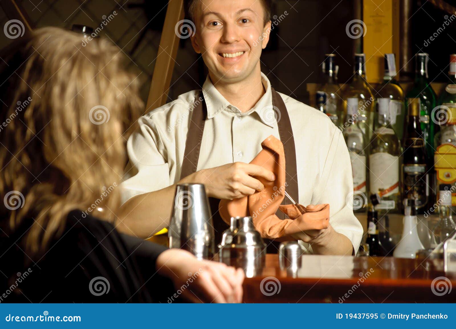A barman at work stock image. Image of caucasian, clubbing - 19437595