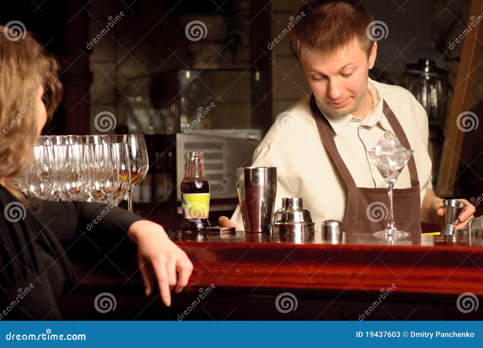 A barman at work stock image. Image of alcoholic, attractive - 19437603