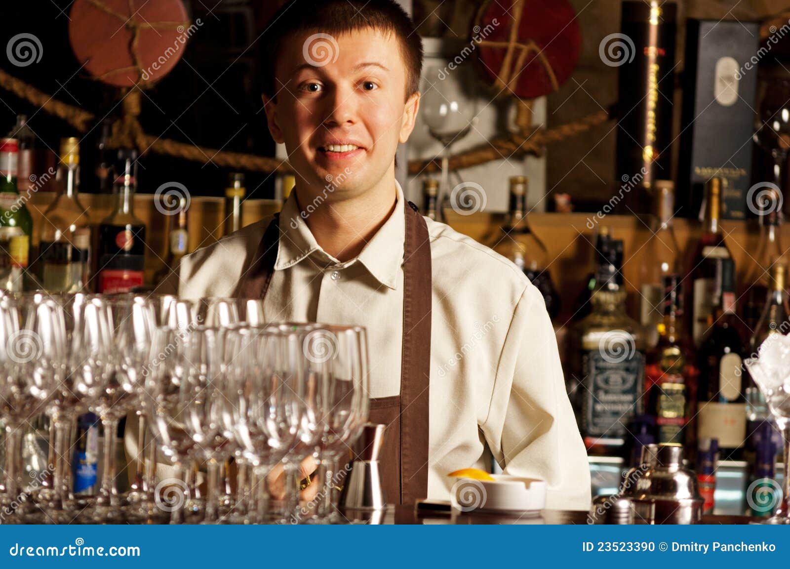 Barman at work stock photo. Image of counter, bartender - 23523390