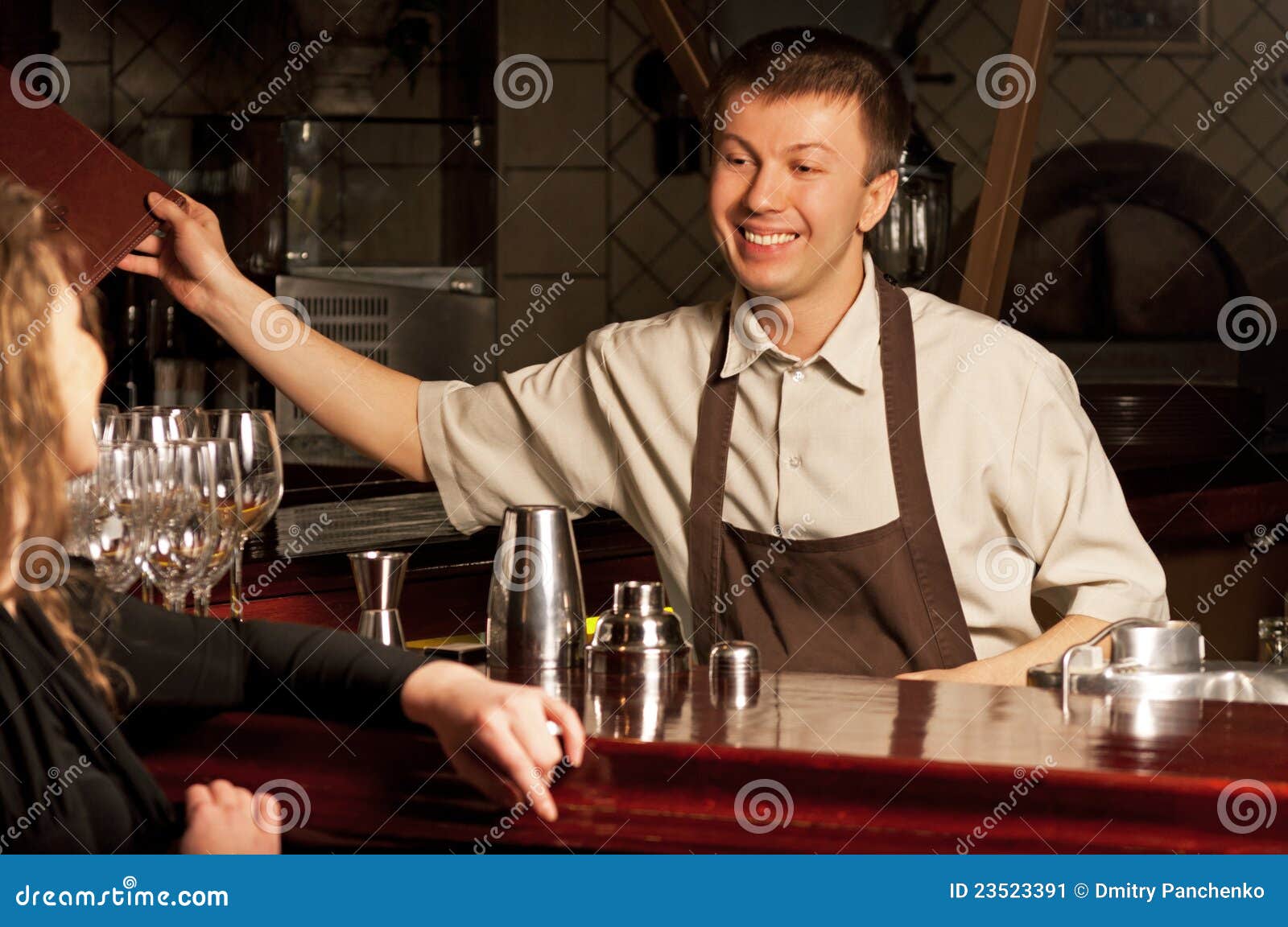 Barman at work stock image. Image of client, person, indoors - 23523391