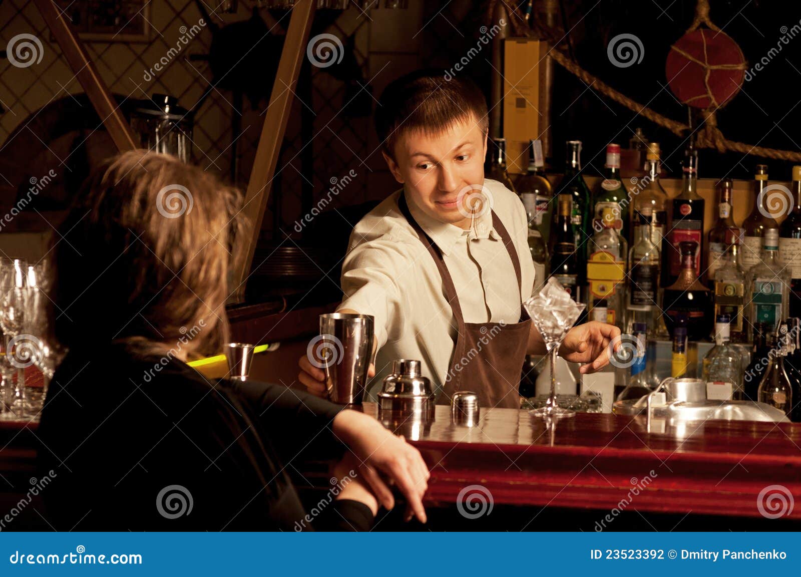 Barman at work stock photo. Image of night, employee - 23523392